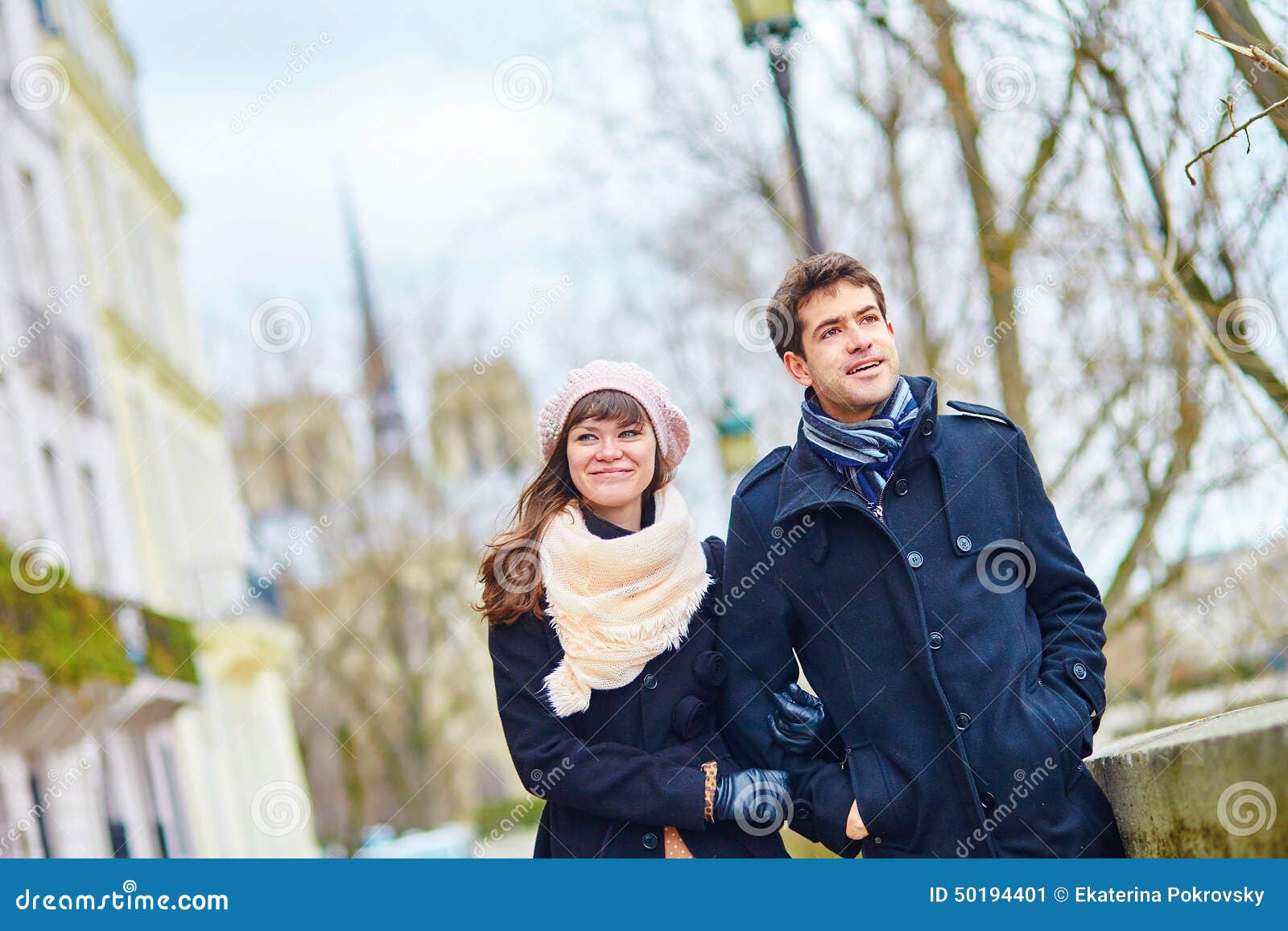 Romantic Couple Together in Paris Stock Image - Image of dame, love ...