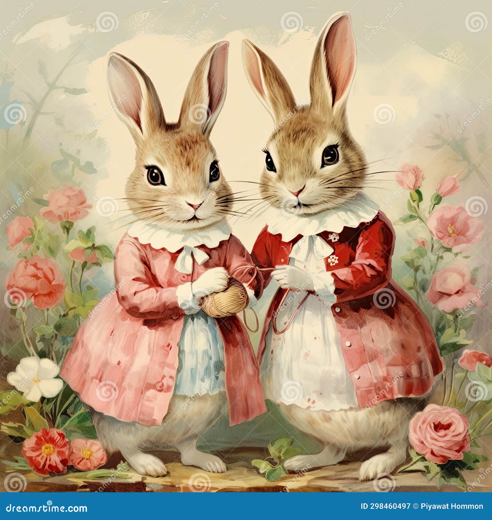 Romantic Couple of Two Loving Rabbits Stock Image - Image of horizontal ...
