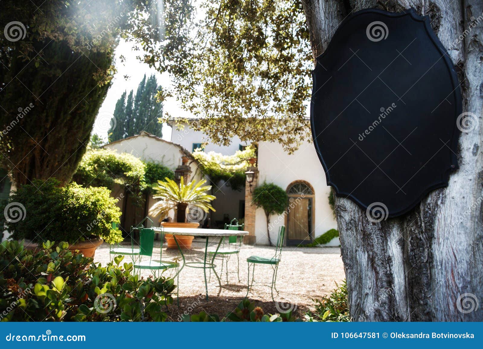 Romantic Courtyard In The Italian Villa. Stock Photography ...