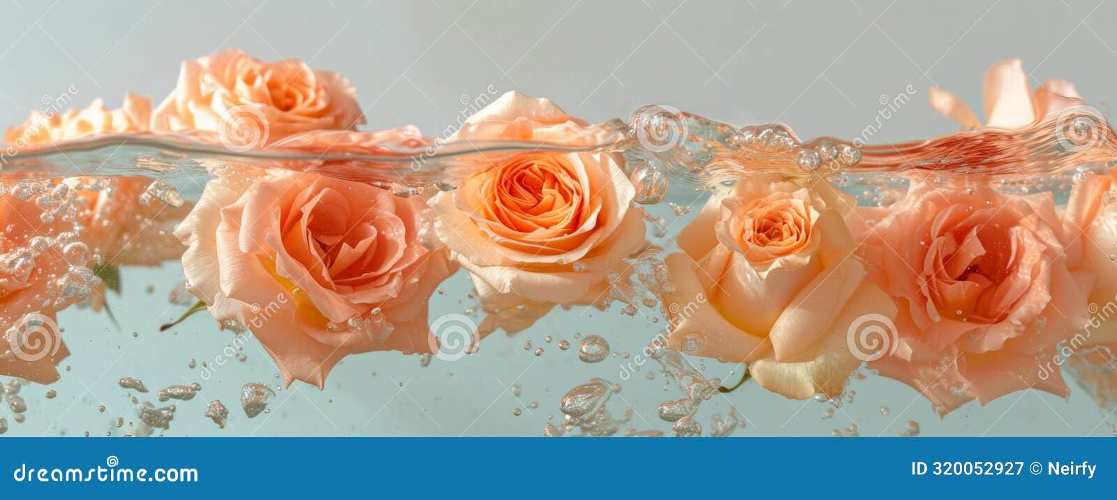 Romantic Creative Layout with Roses Floating in Water. Minimal Nature ...
