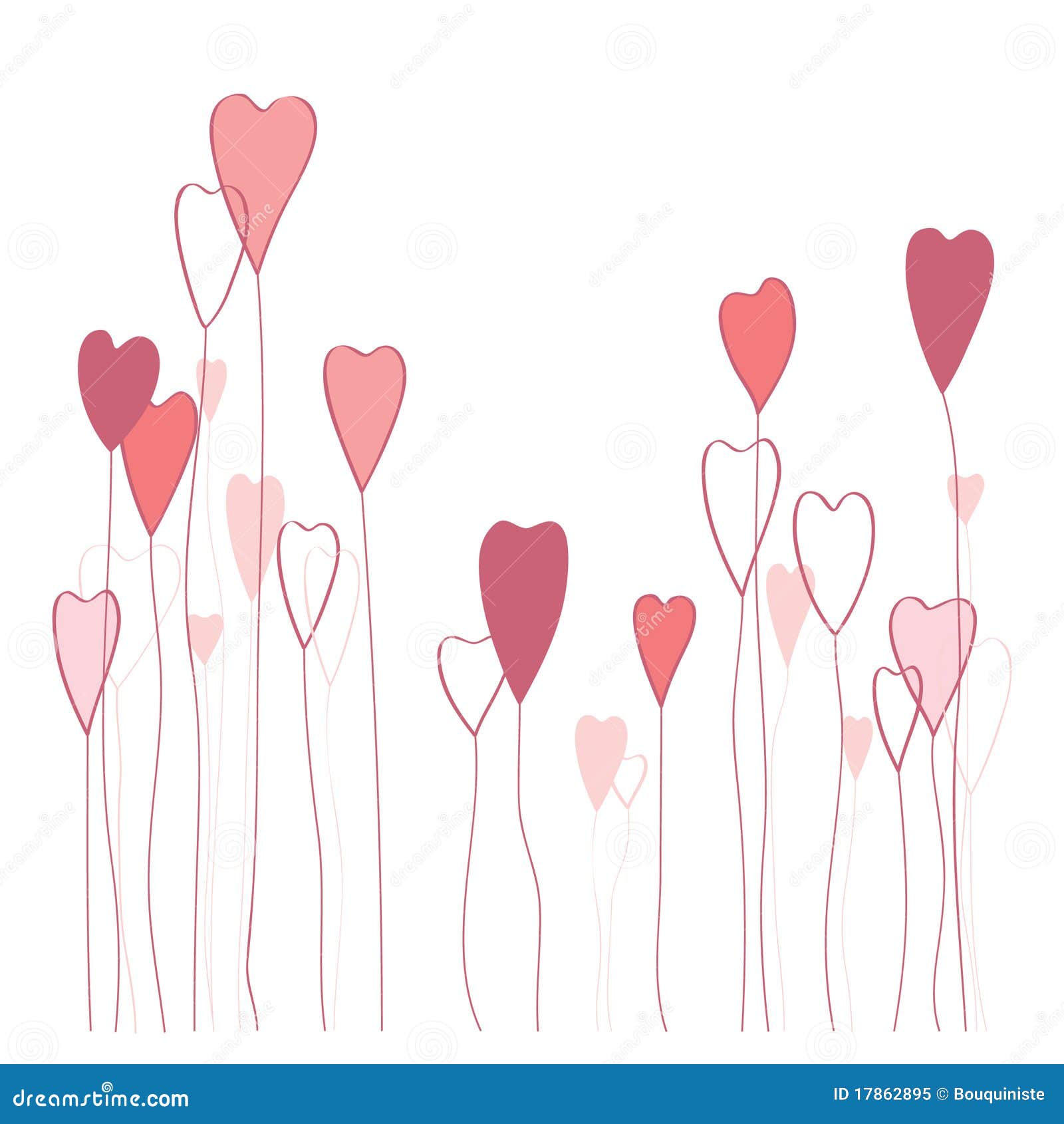 Romantic Cute Pink Hearts Design Stock Vector - Illustration of ...