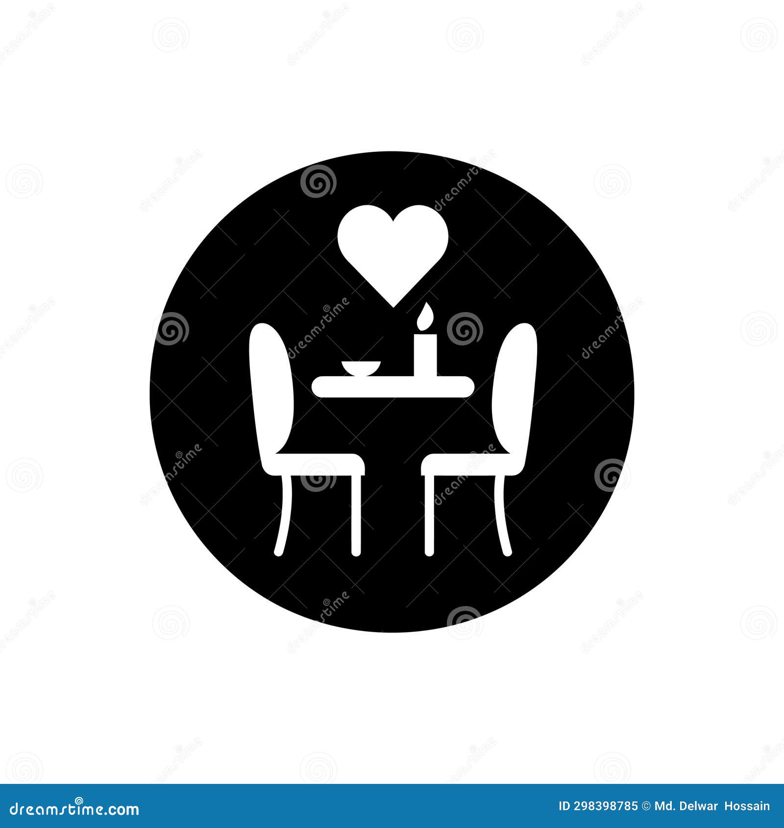 Romantic date icon stock vector. Illustration of affection - 298398785