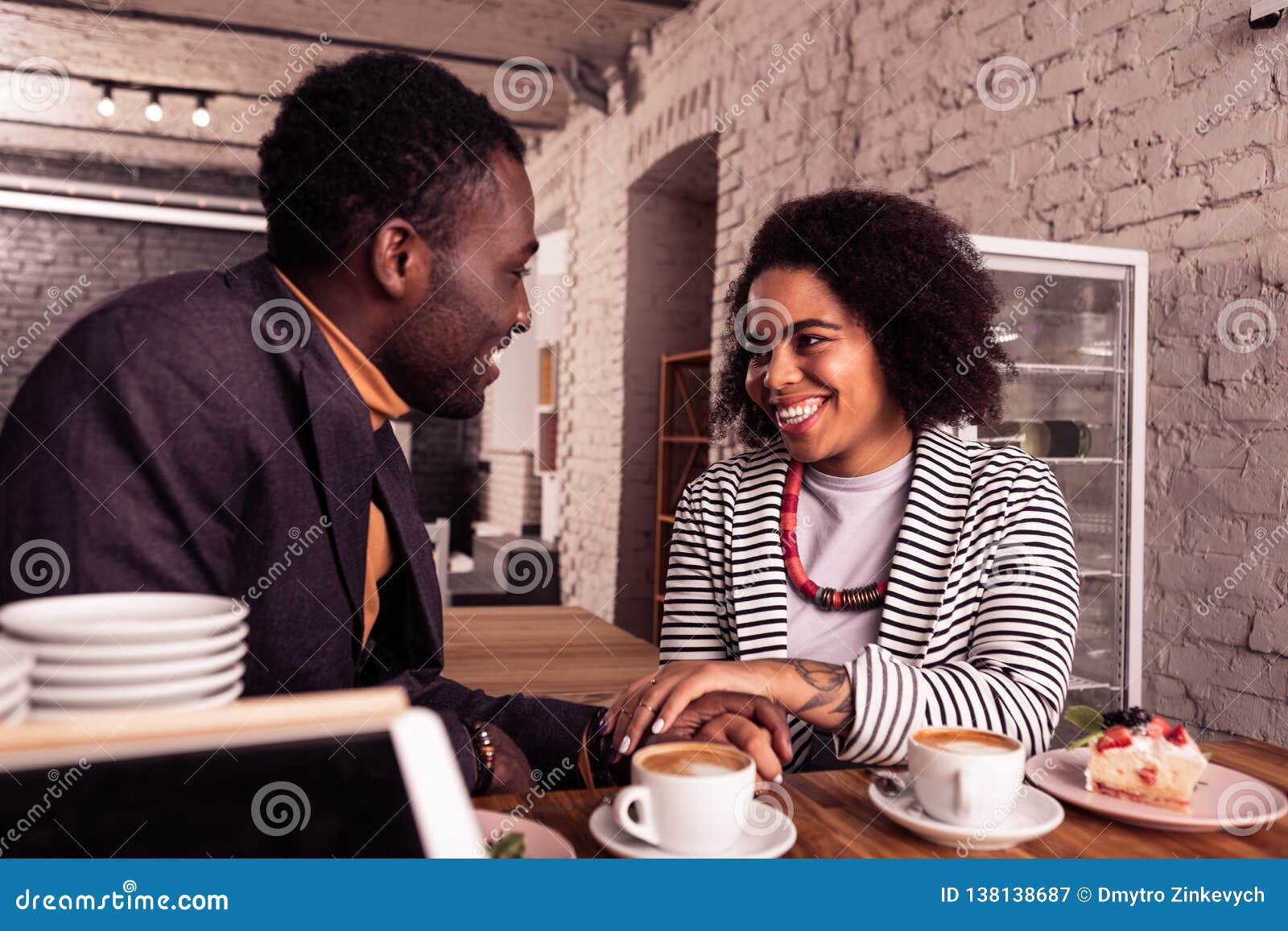 Nice Joyful Couple Having a Romantic Date Stock Image - Image of joyful ...