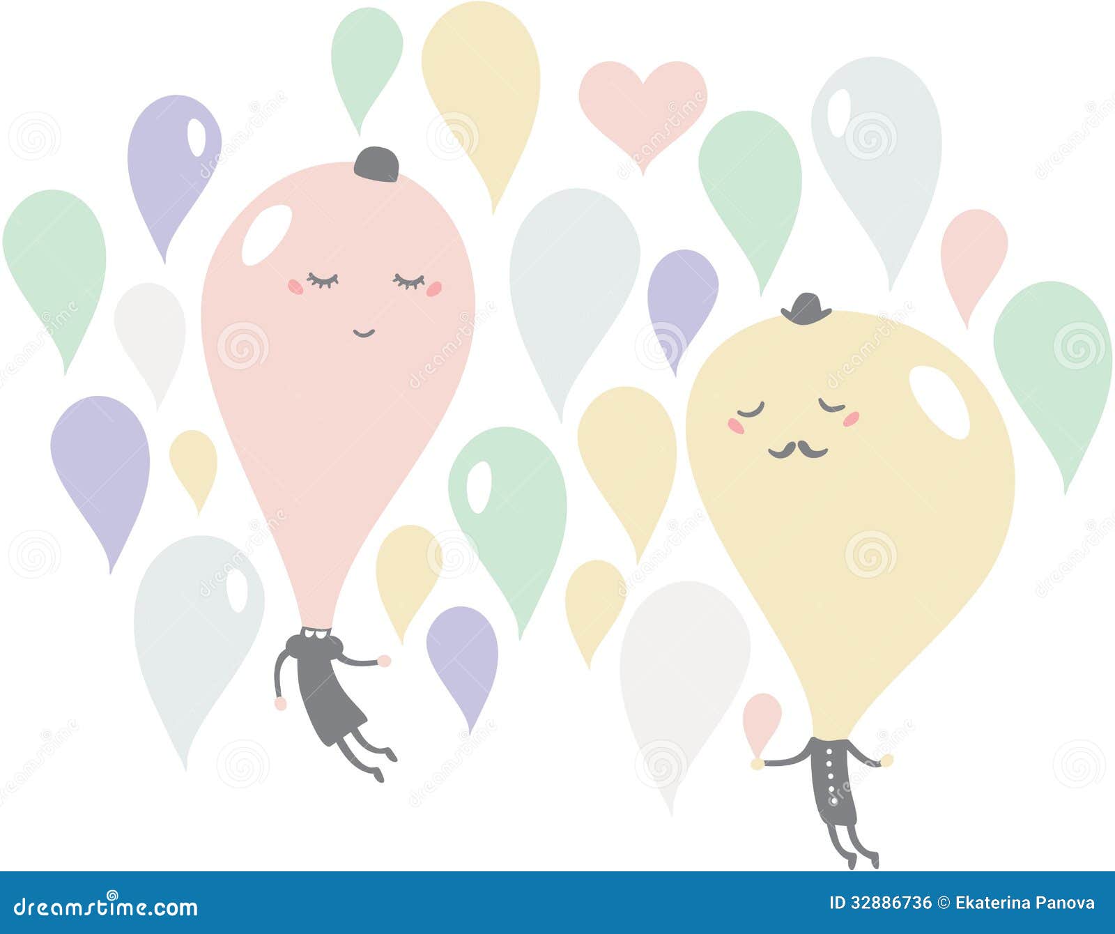 Romantic Date of Soap Bubbles. Stock Vector - Illustration of cute ...