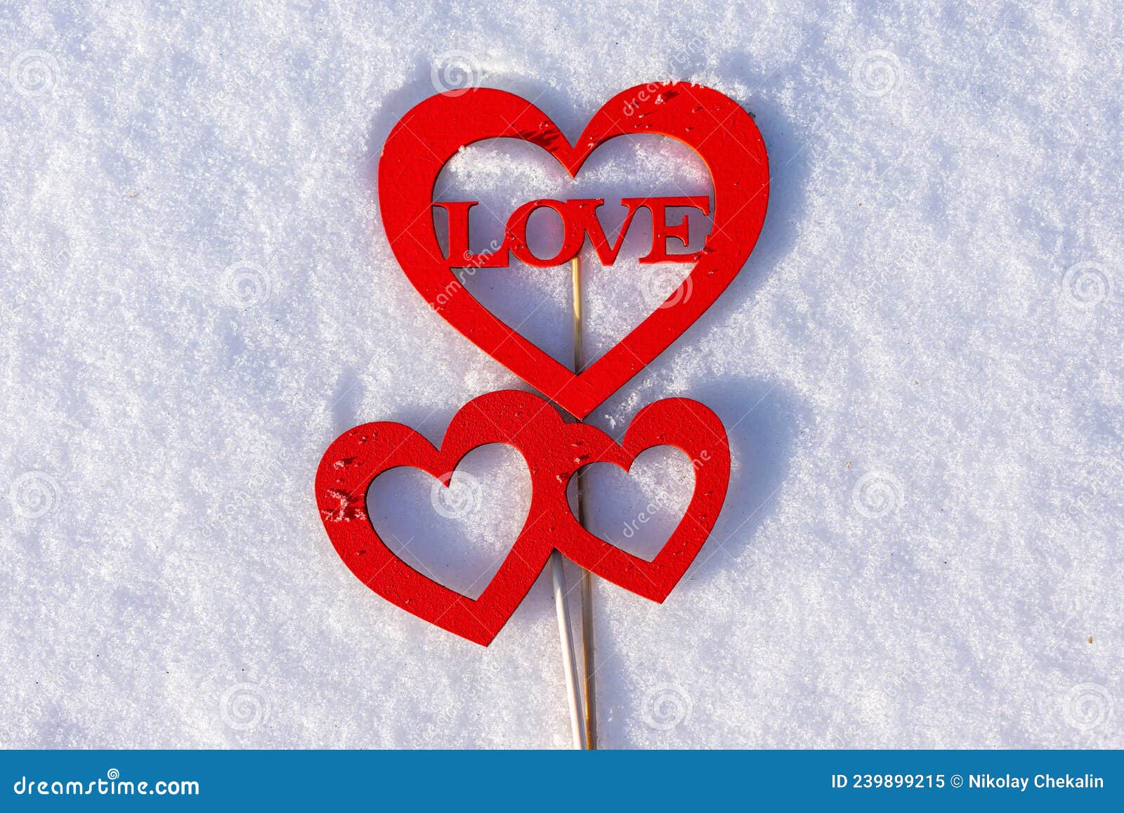 Romantic Declaration of Love in the Snow in Winter Stock Image - Image ...