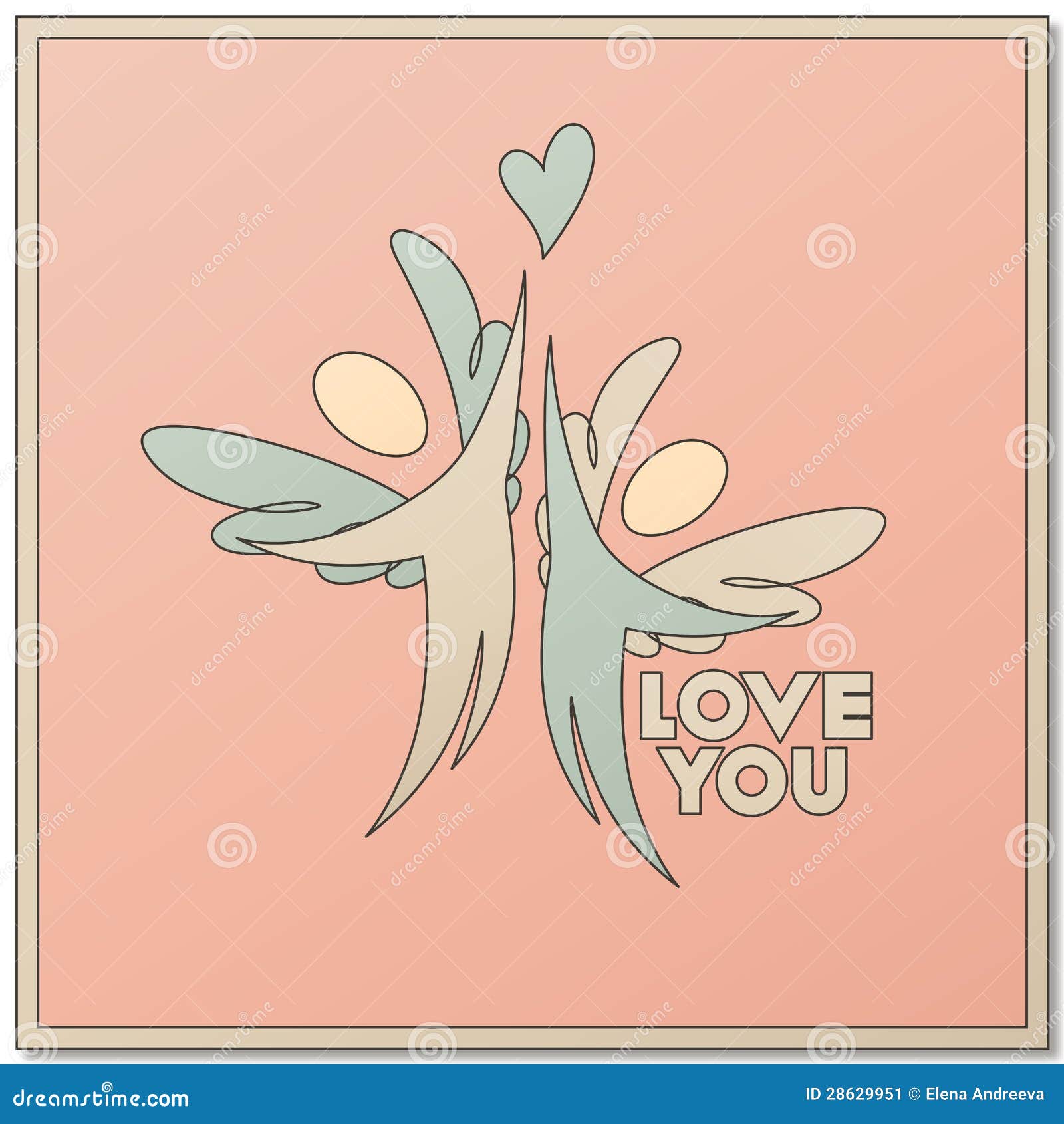 Romantic Design with Two Angels - Vector Stock Vector - Illustration of ...