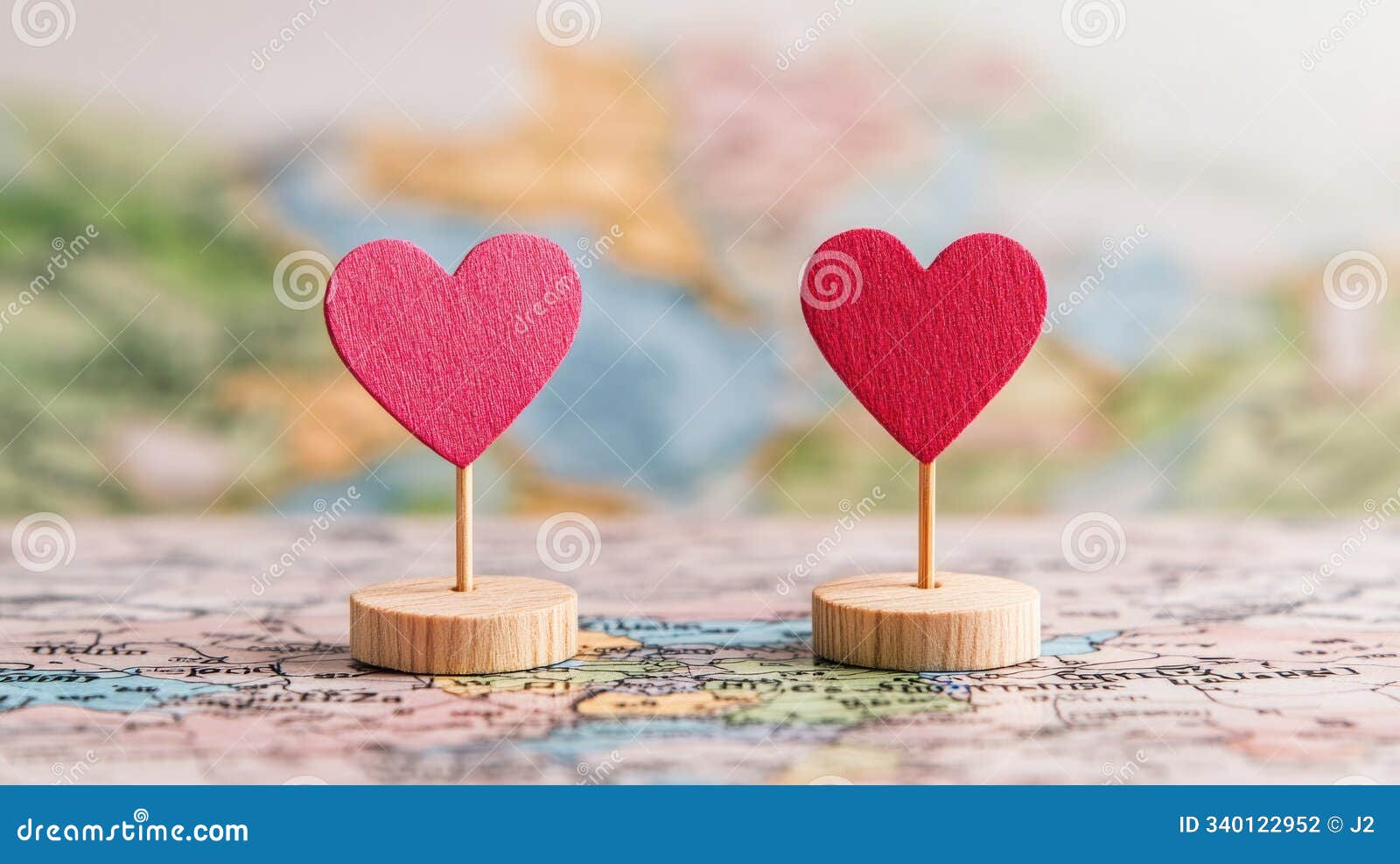 Romantic Destinations with Heart-shaped Landmarks on World Map ...