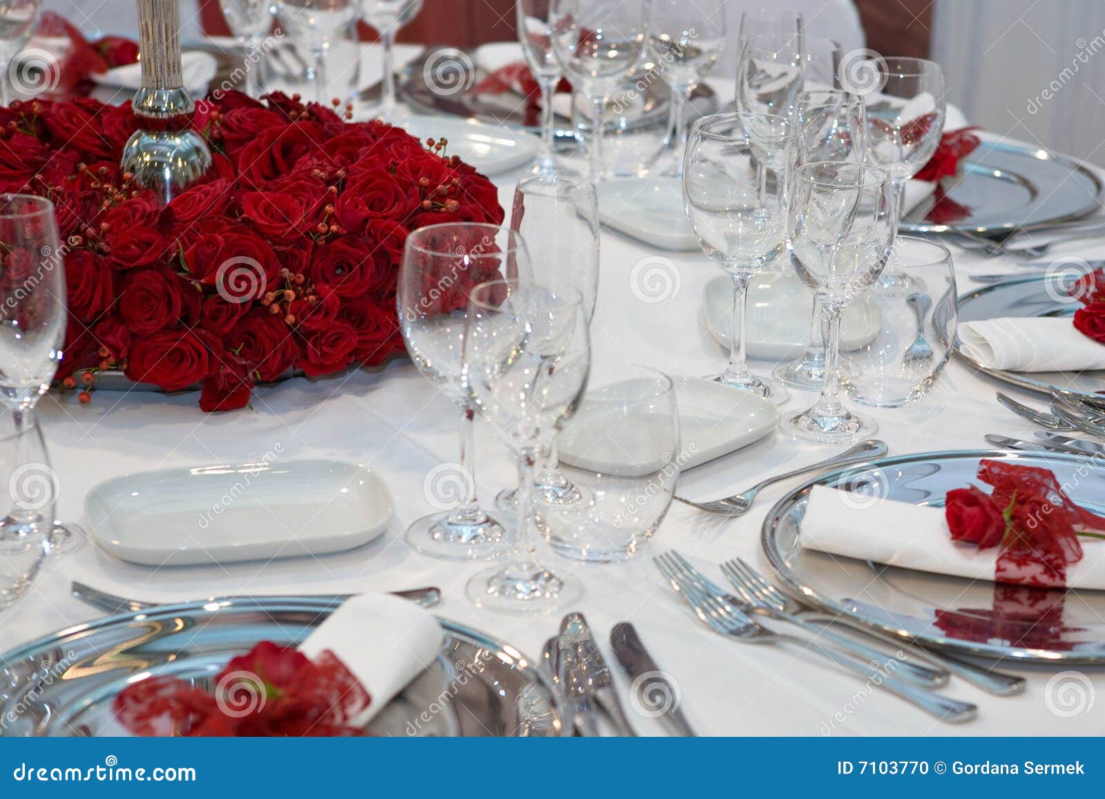 Romantic dinner stock photo. Image of event, fork, silver - 7103770