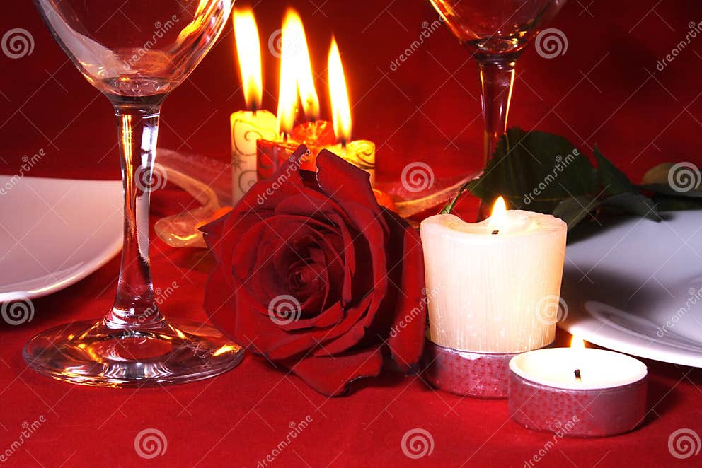 Romantic Dinner Table Arrangement Stock Image - Image of elegance ...