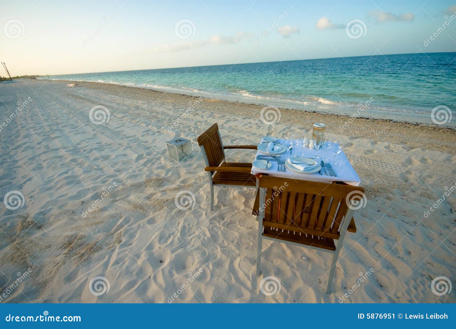 Romantic Dinner Table on the Beach Stock Image - Image of coast ...