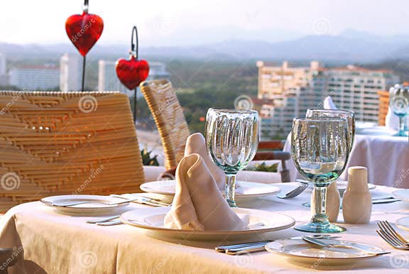 Romantic dinner table set stock image. Image of beautiful - 19389543