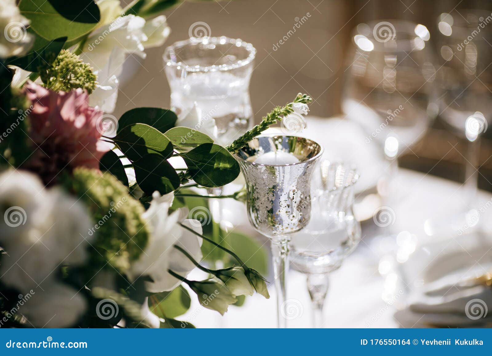 Romantic Dinner Table Setting Outdoor in Summer Park Stock Photo ...