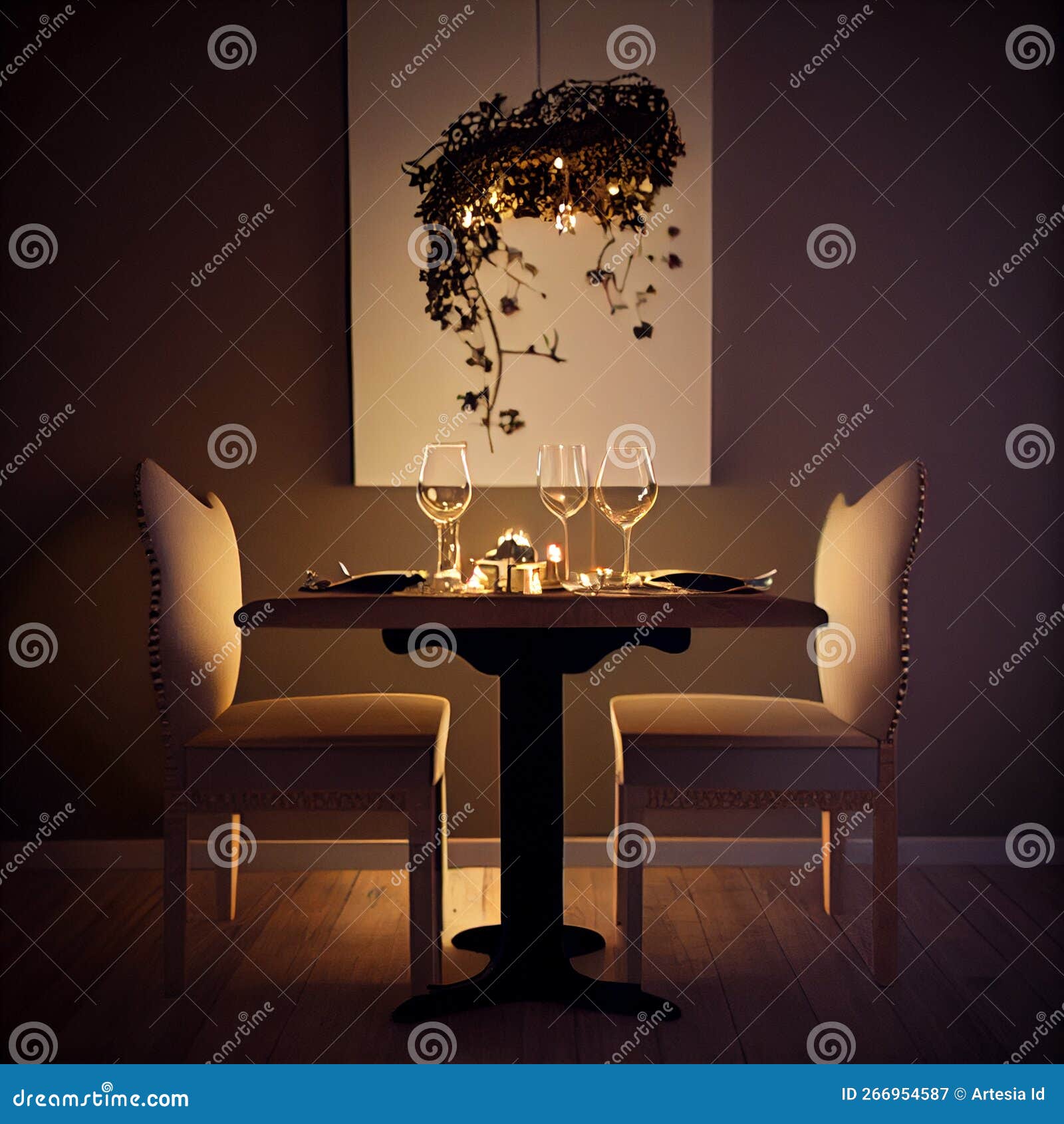Romantic Dinner Tables stock illustration. Illustration of decoration ...