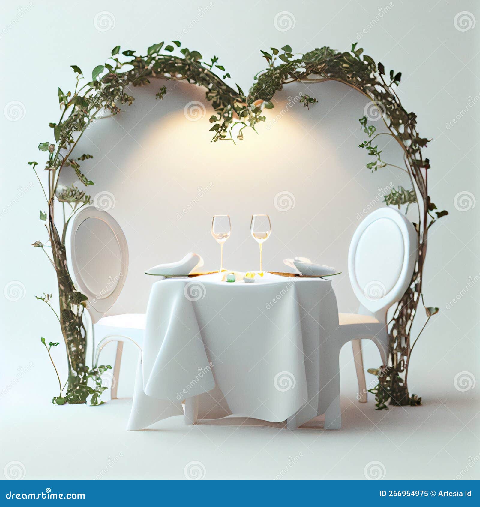 Romantic Dinner Tables stock illustration. Illustration of decoration ...