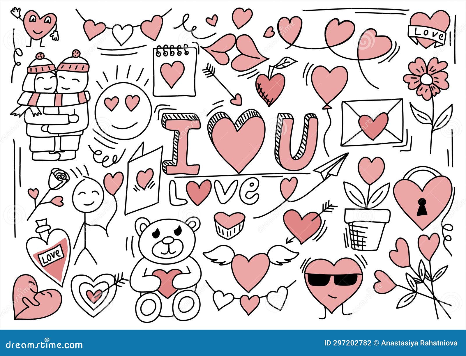 Romantic Doodle for Valentines Day. Vector Illustration Stock Vector ...