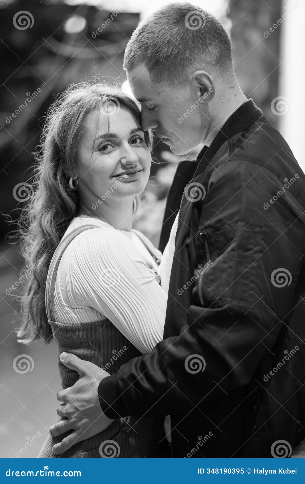Romantic Embrace of a Couple in Black and White Stock Image - Image of ...