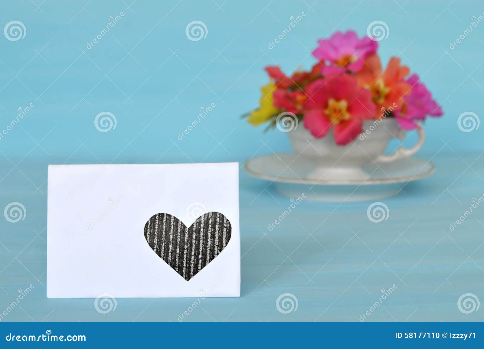 Romantic Empty Greeting Card Stock Photo - Image of four, full: 58177110