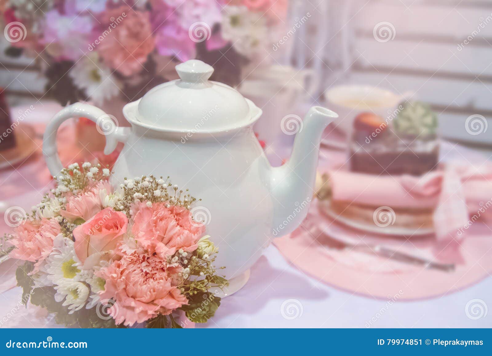 Romantic English on Tea Party ,vintage Background Stock Image - Image ...