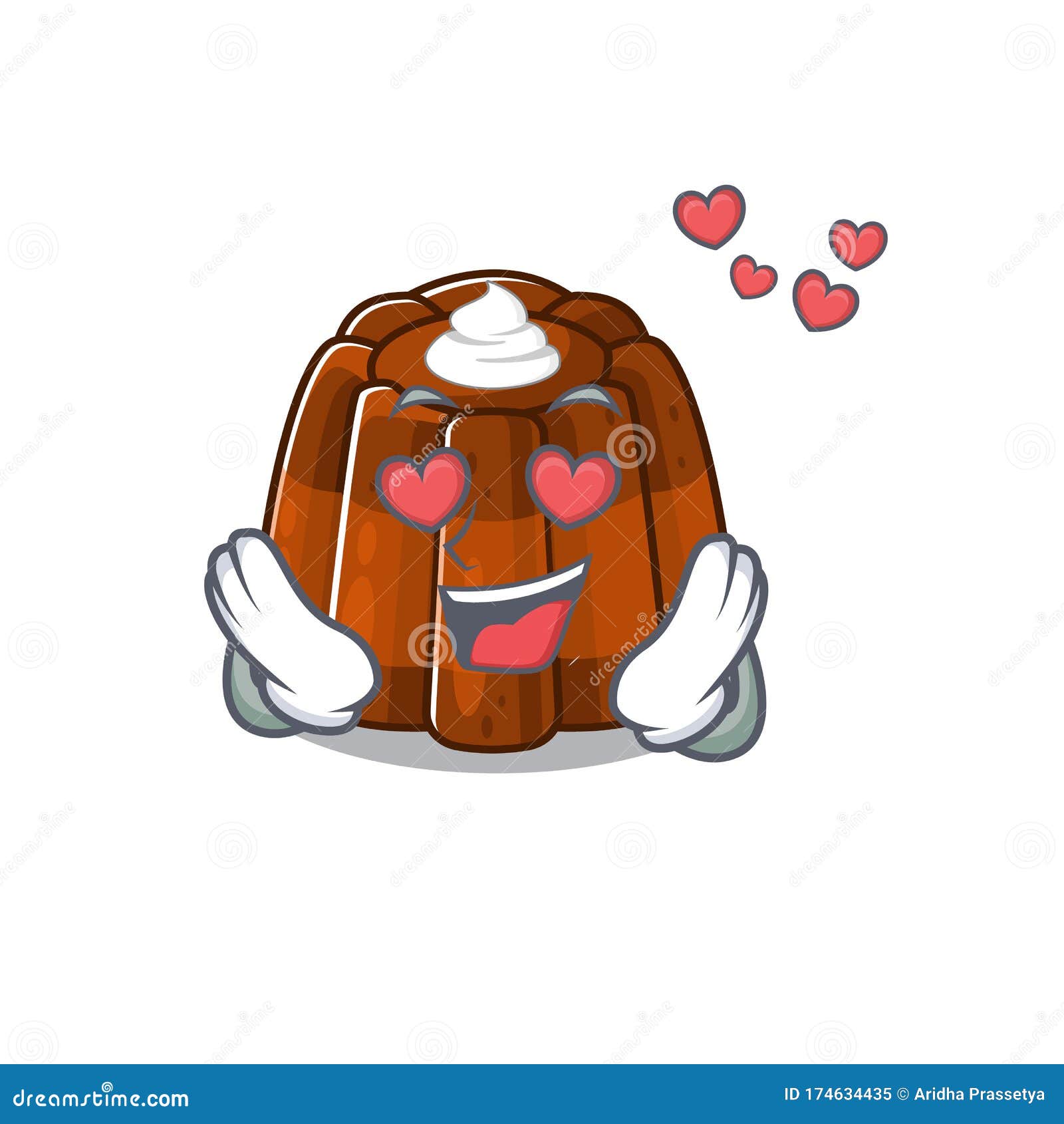 Romantic Falling in Love Chocolate Pudding Cartoon Character Concept ...