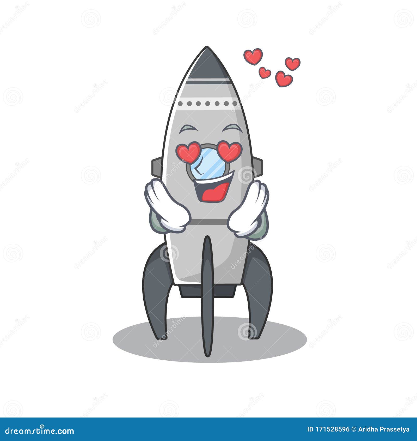 Romantic Falling in Love Rocket Cartoon Character Concept Stock Vector ...