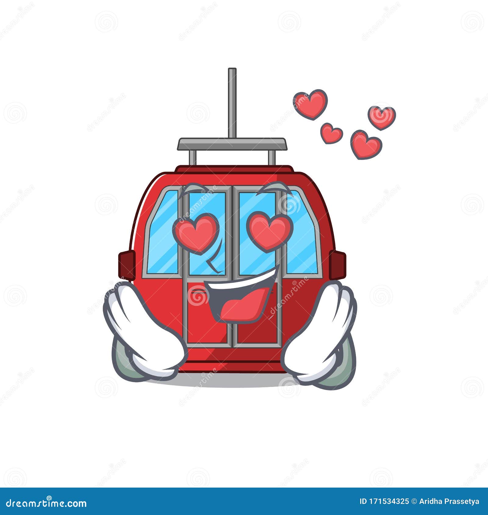 Romantic Falling in Love Ropeway Cartoon Character Concept Stock Vector ...