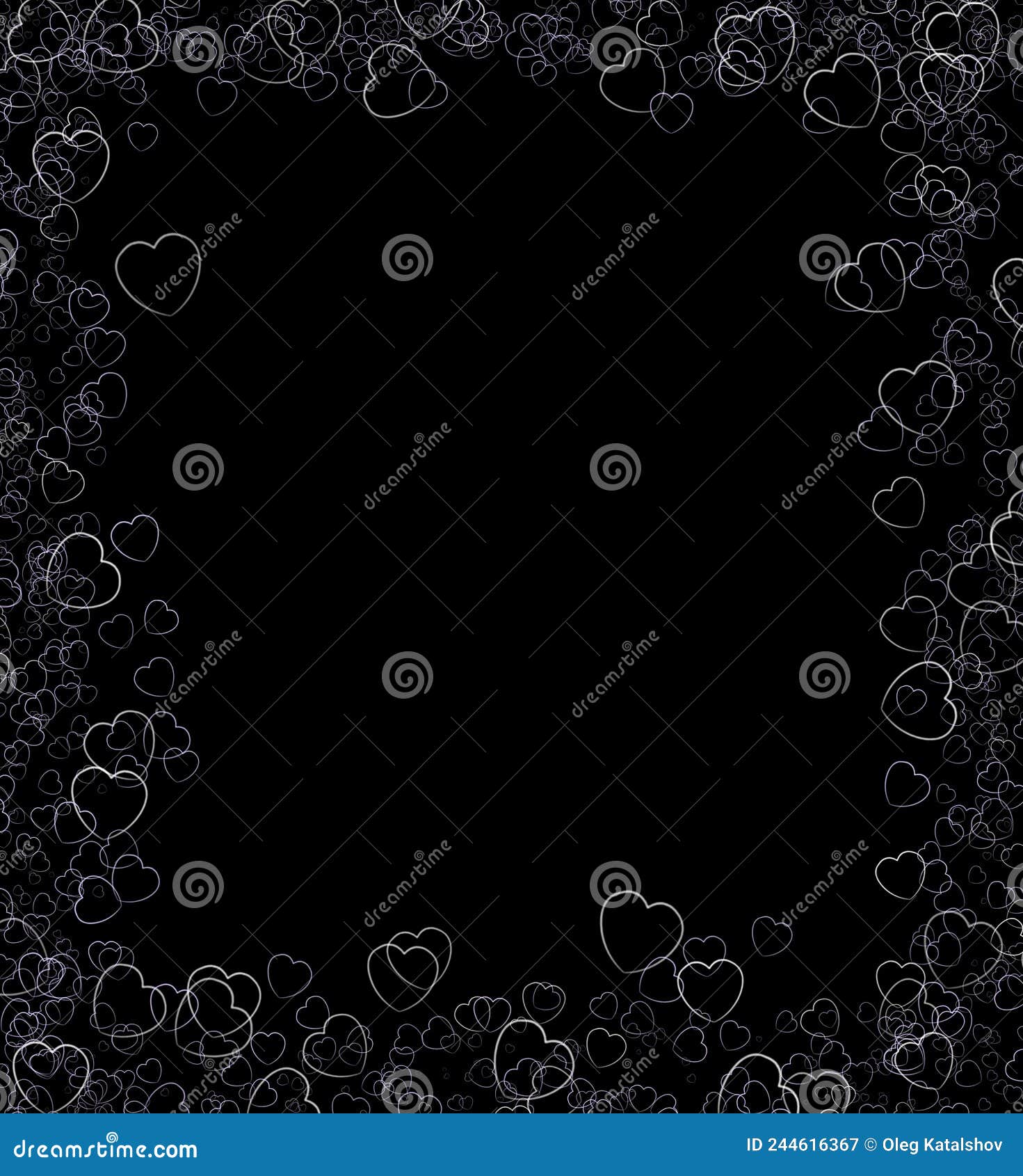 Romantic Frame of Hearts. Frame with an Overlay Effect of Hearts of ...