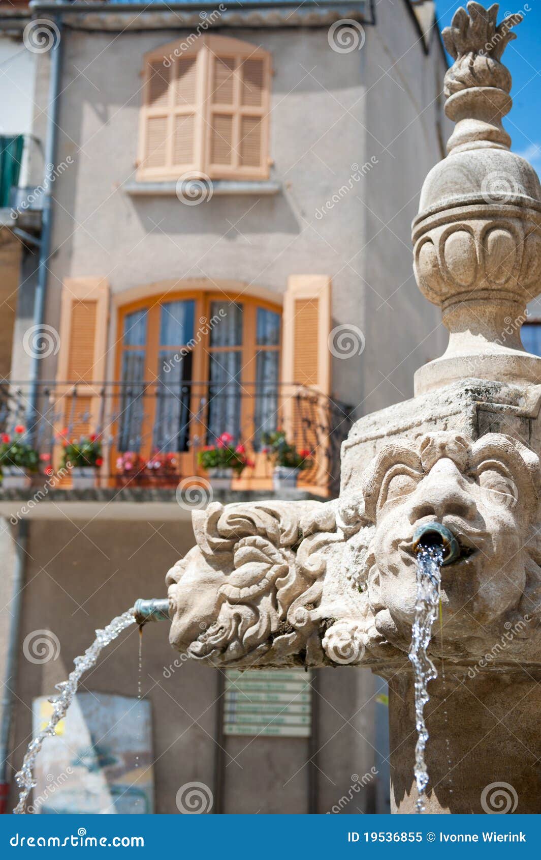 Romantic French fountain stock image. Image of valensole - 19536855