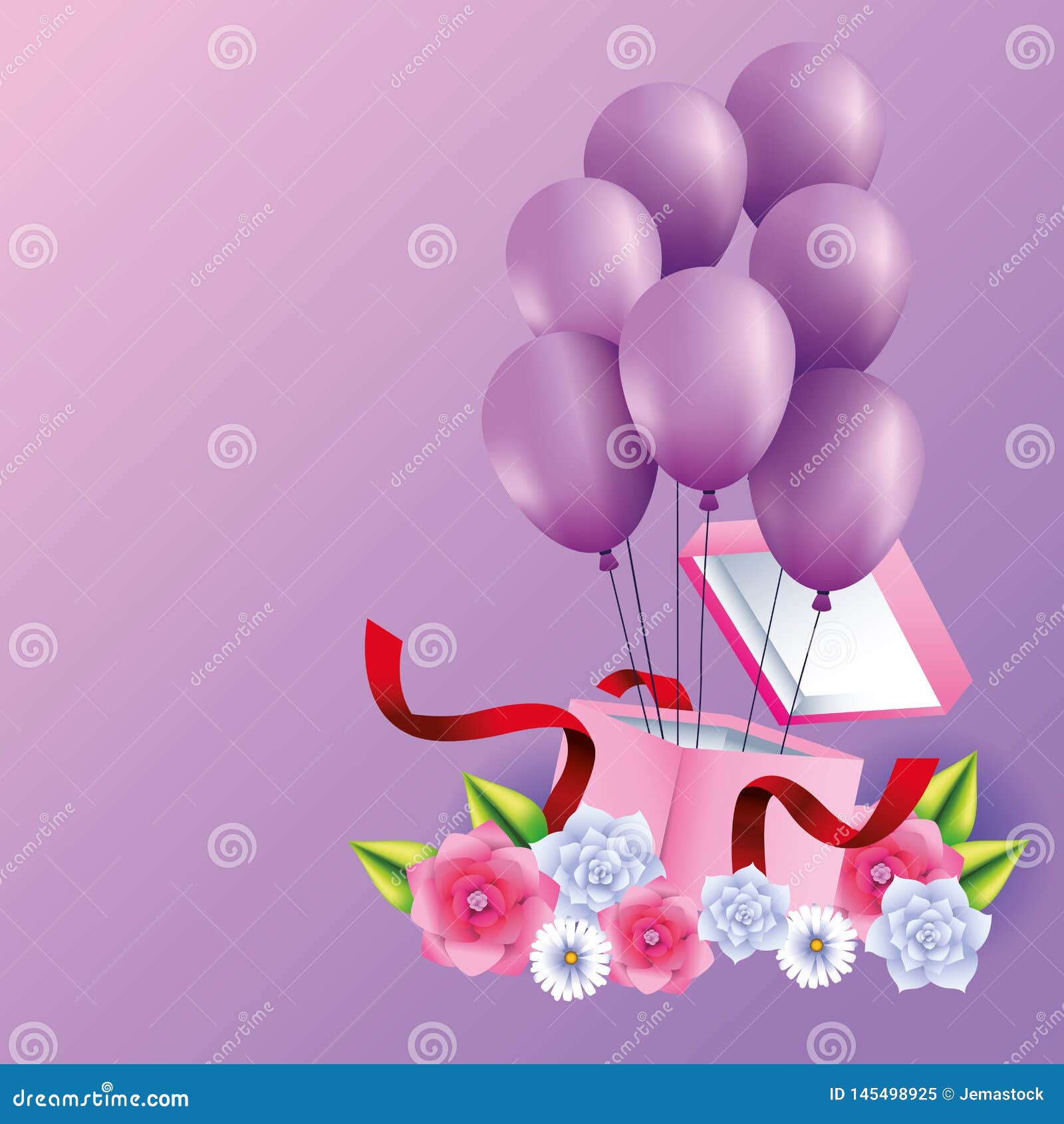 Romantic gift box present stock vector. Illustration of valentine ...