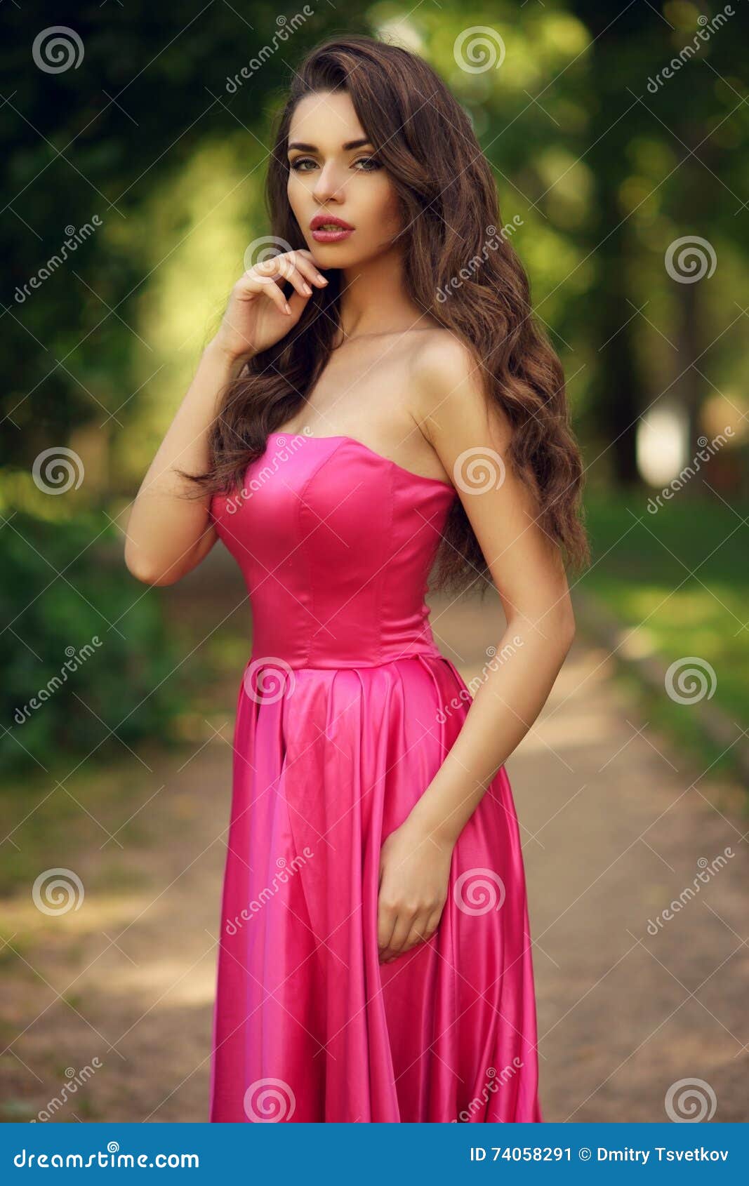 Romantic Girl Outdoor Stock Image Image Of Bokeh Green 74058291