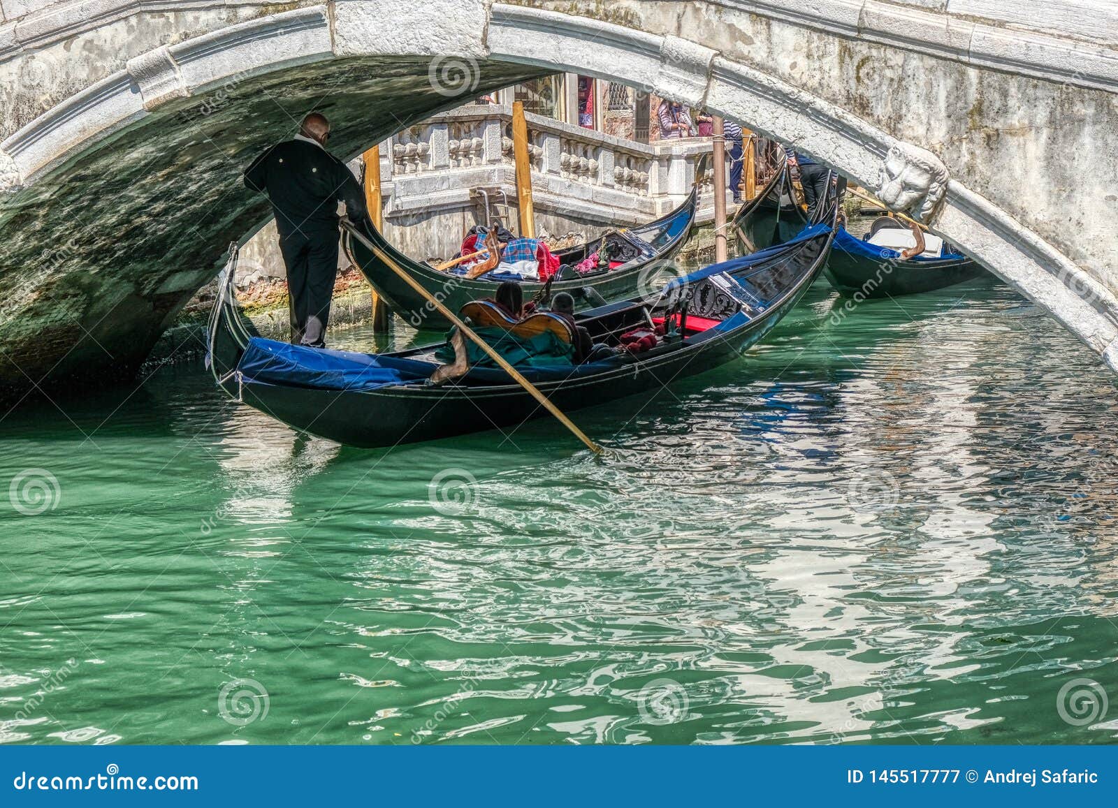 Romantic Gondola Ride In The Canals Of Venice Italy Editorial