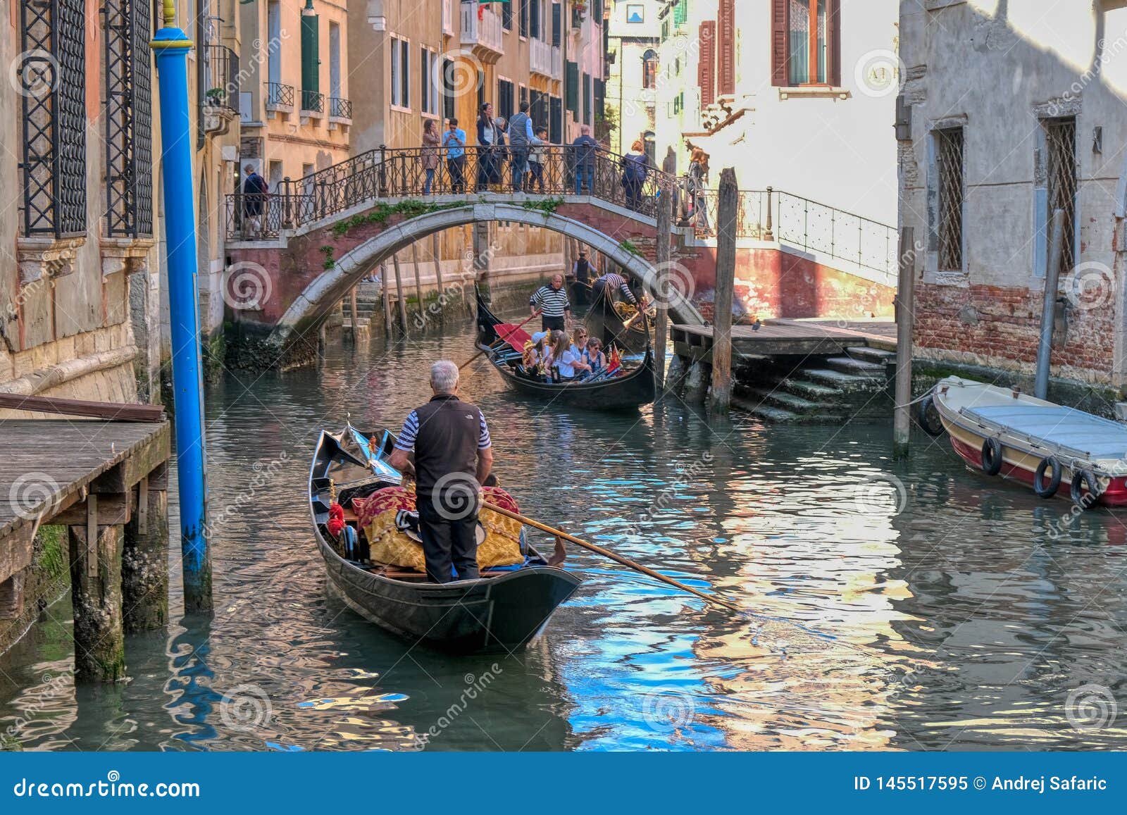 Romantic Gondola Ride In The Canals Of Venice Italy Editorial Image