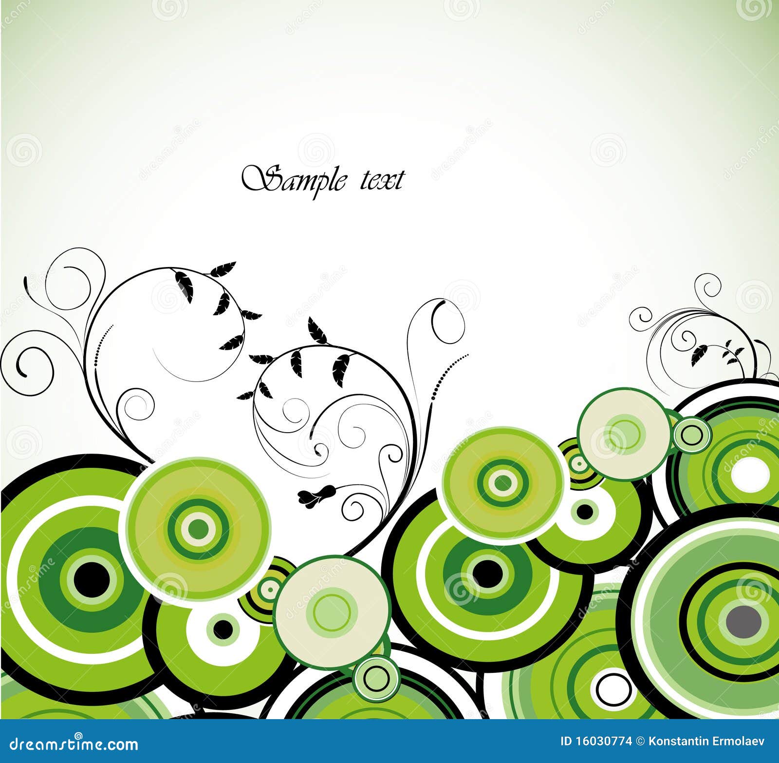 Romantic Green Ring. Floral Background. Vector Stock Illustration ...