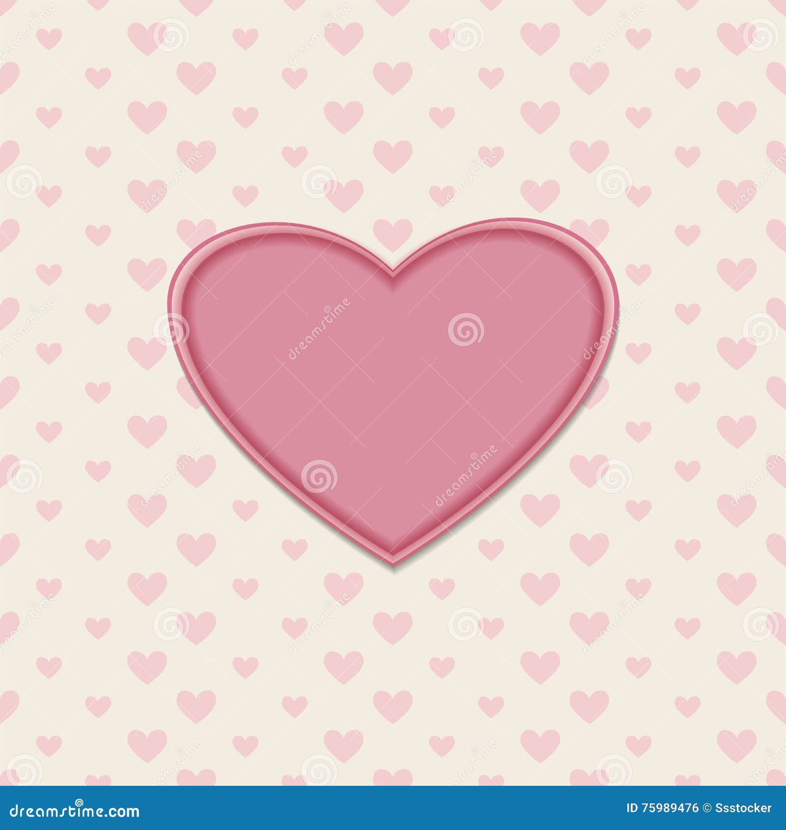 Romantic Greeting Card with Heart Stock Vector - Illustration of cute ...