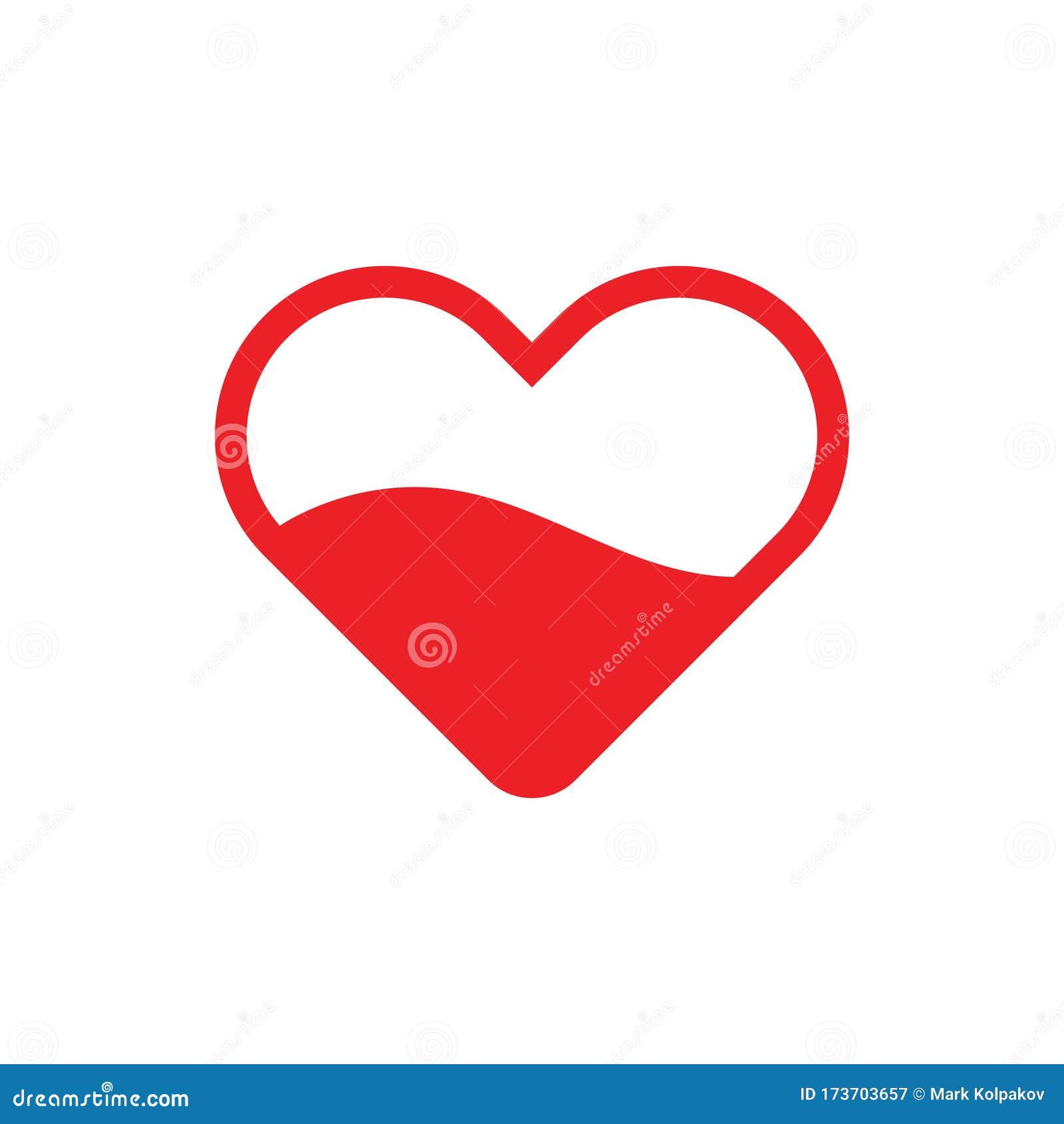 Romantic Half Heart. Vector Illustration Isolated White Background ...