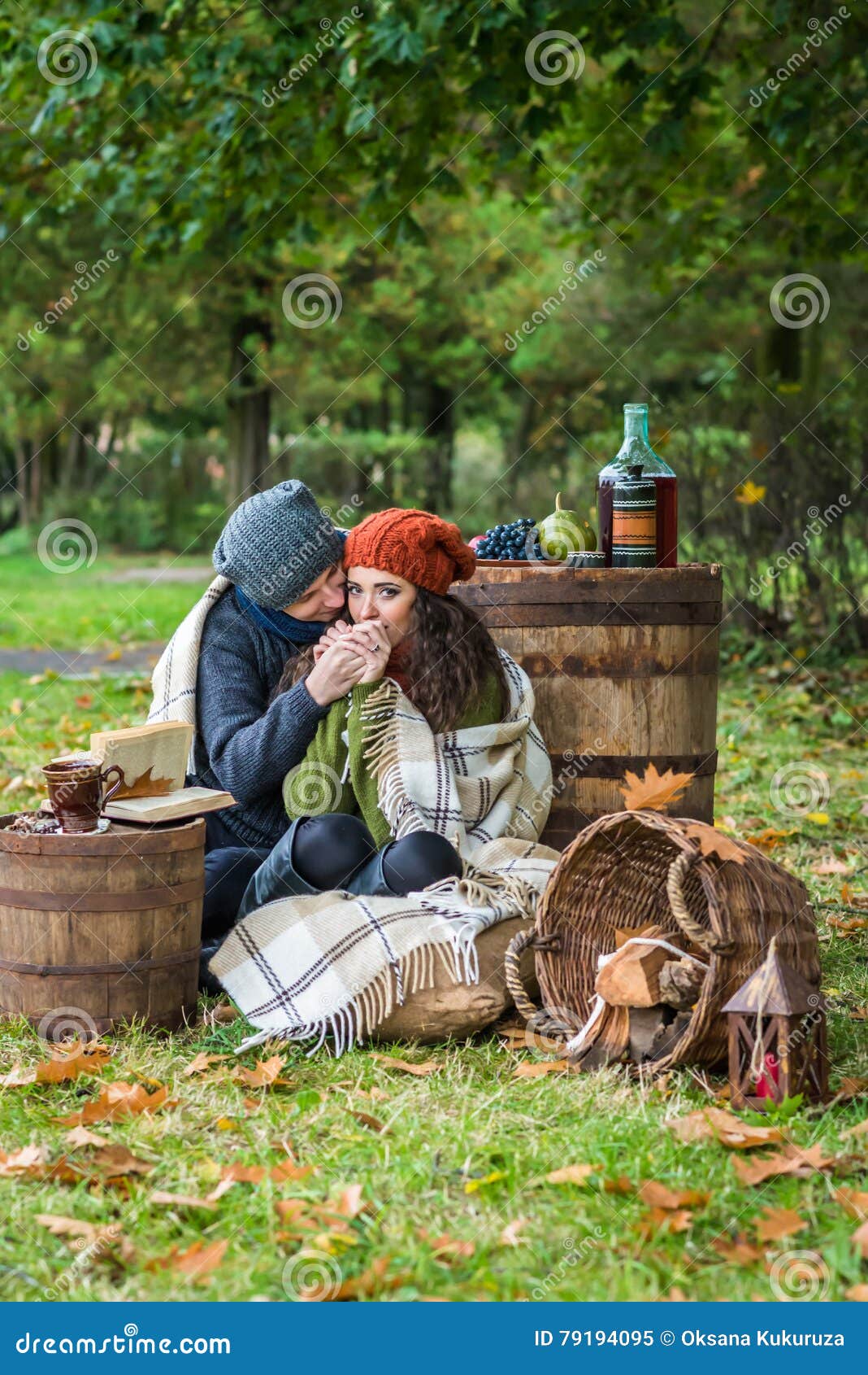 Romantic Happy Couple at Fall Stock Image - Image of family, girl: 79194095