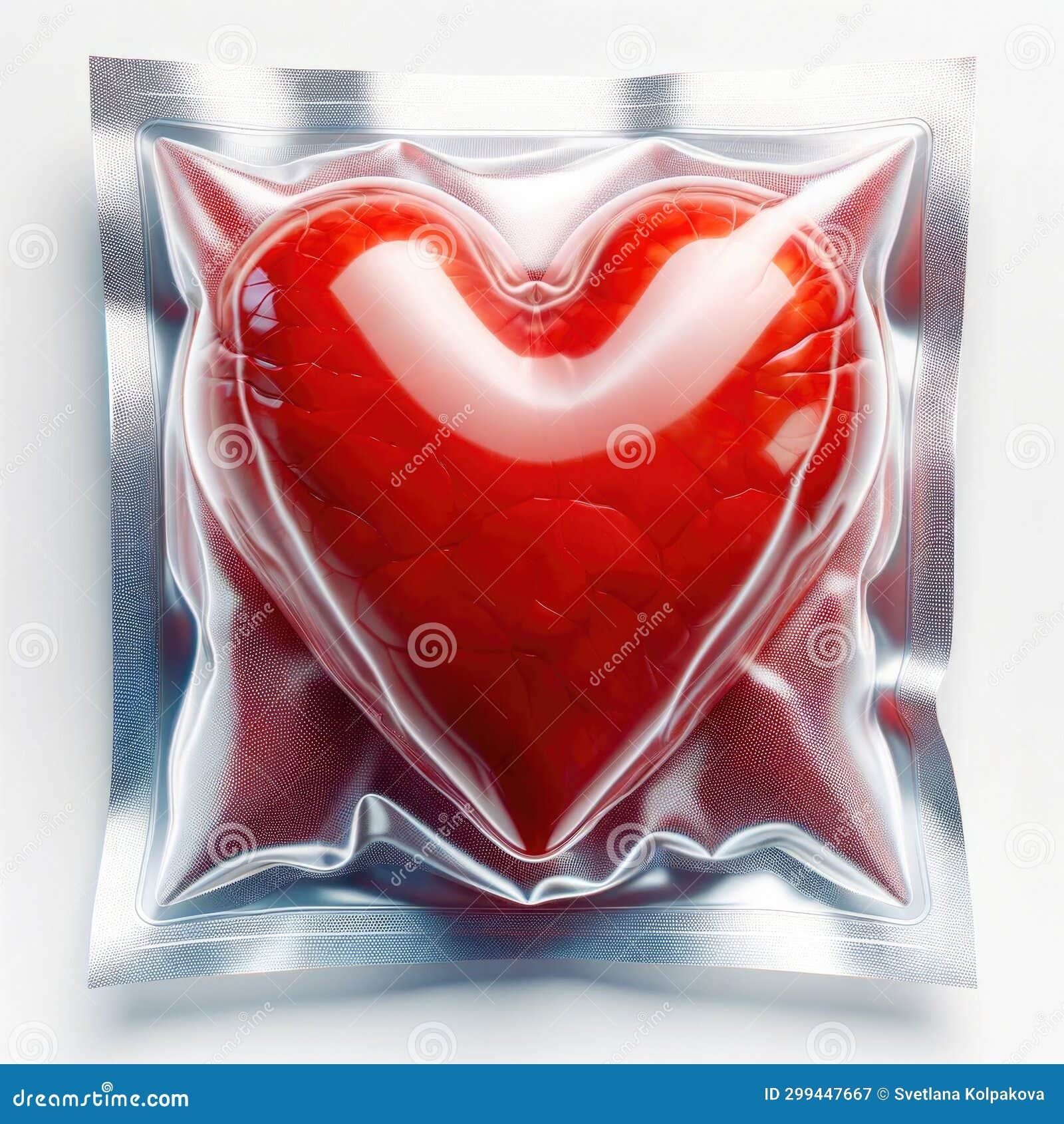 Romantic Heart Packaging for Special Occasions. Red Heart in a Silver ...