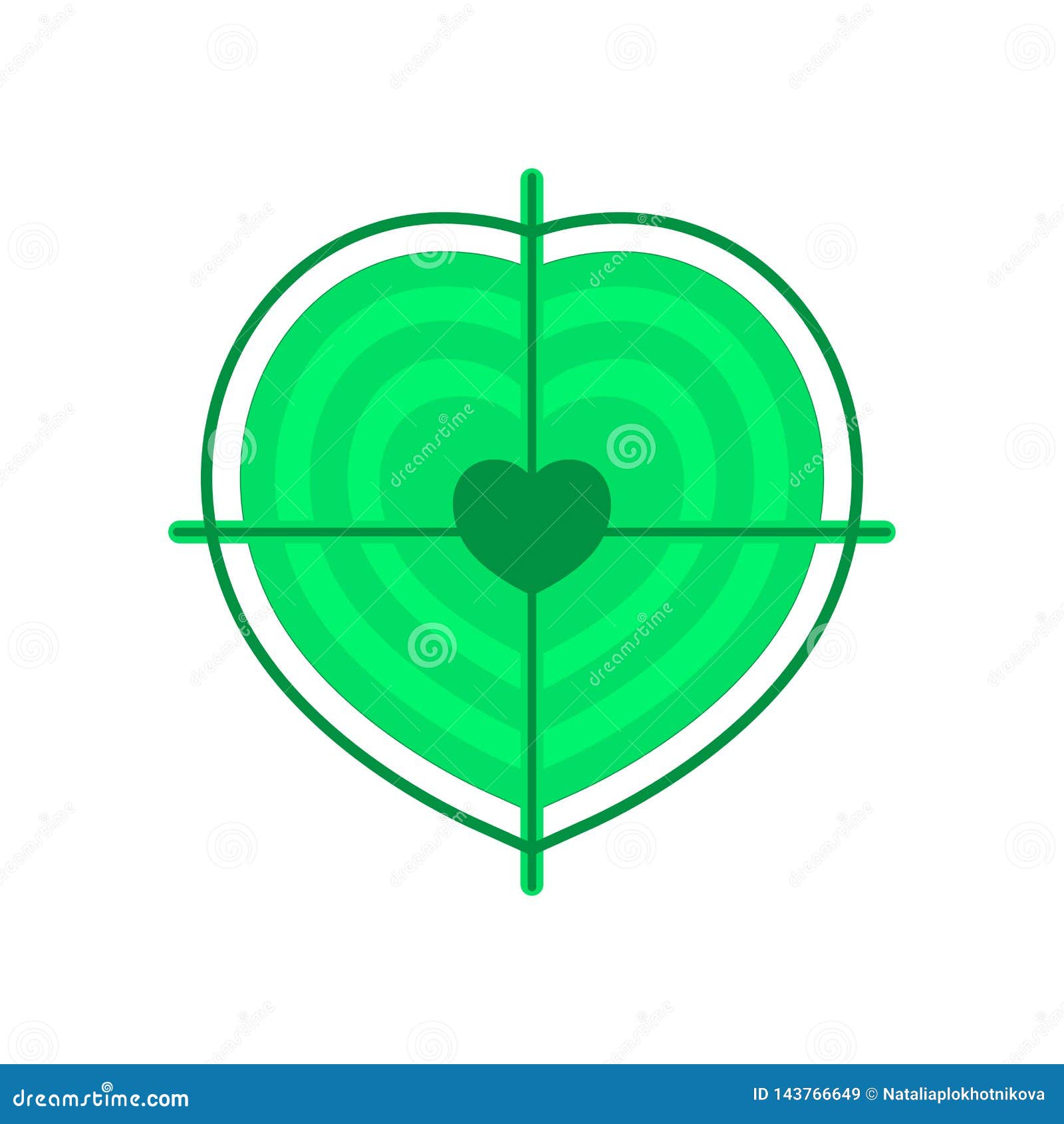 Romantic Heart Target Icon. Flat Style Stock Illustration ...