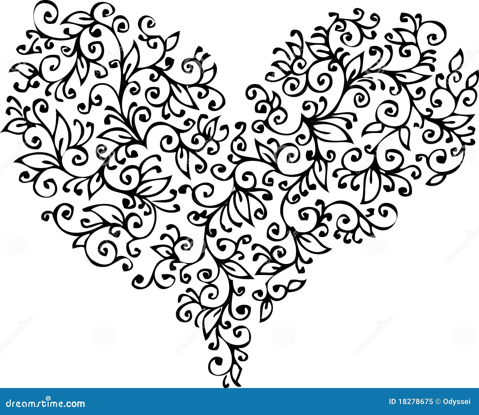 Romantic Heart Vignette XVIII Stock Vector - Illustration of ornament ...