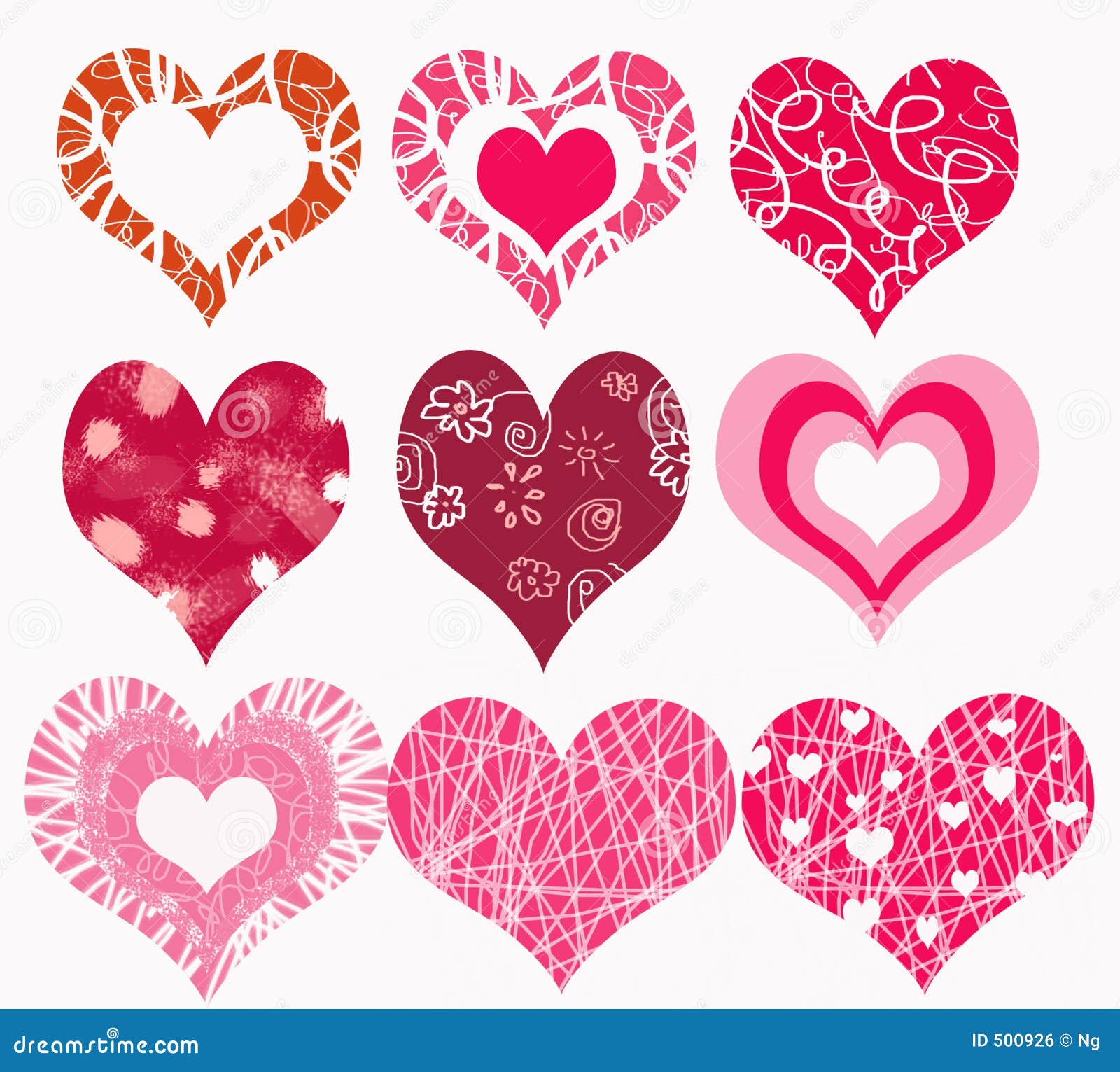 Romantic hearts stock illustration. Illustration of devotion - 500926