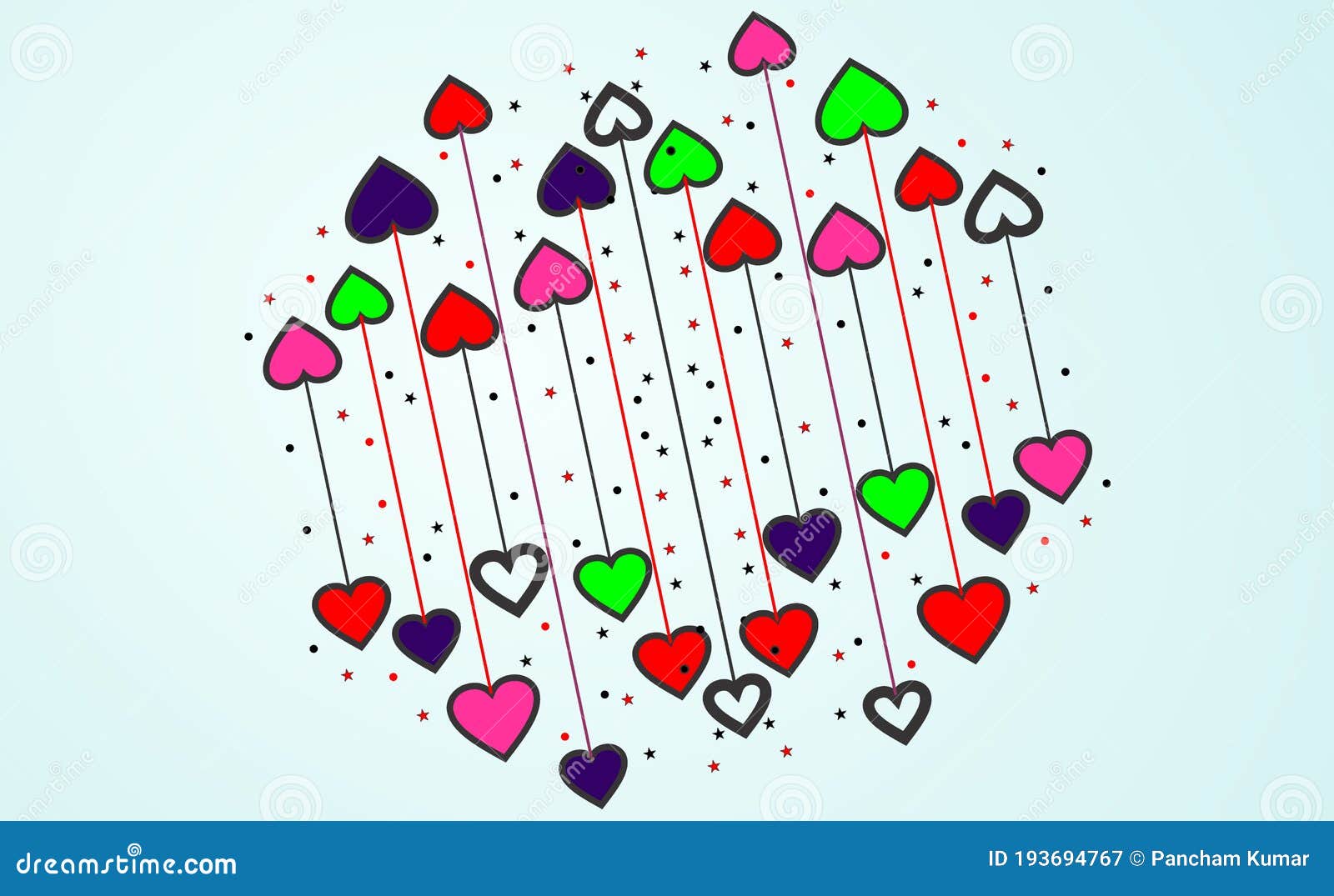Multi Coloured Hearts Abstract Stock Vector - Illustration of retro ...