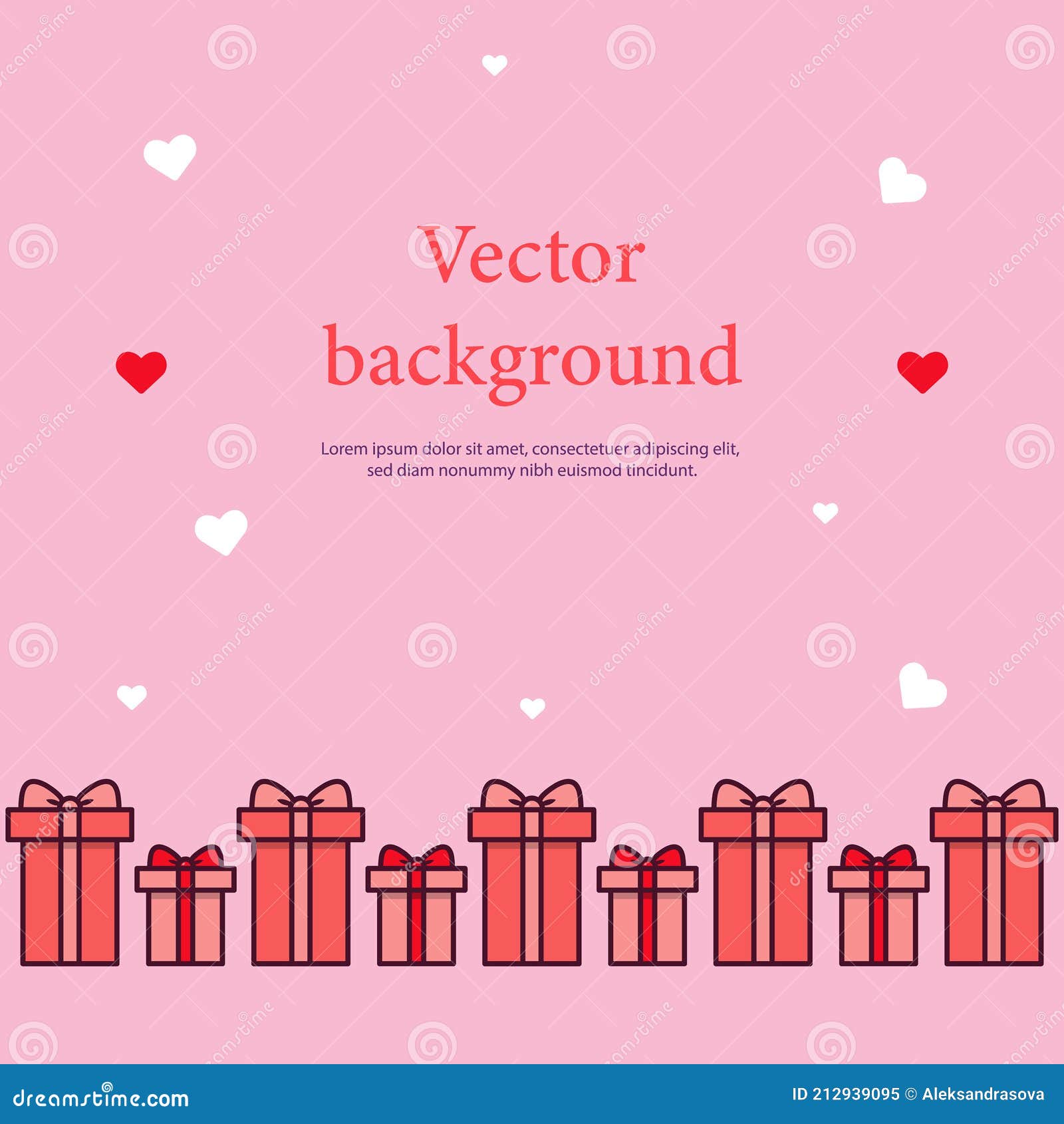 Romantic Illustration with Gift Boxes and Place for Text. Cover Design ...