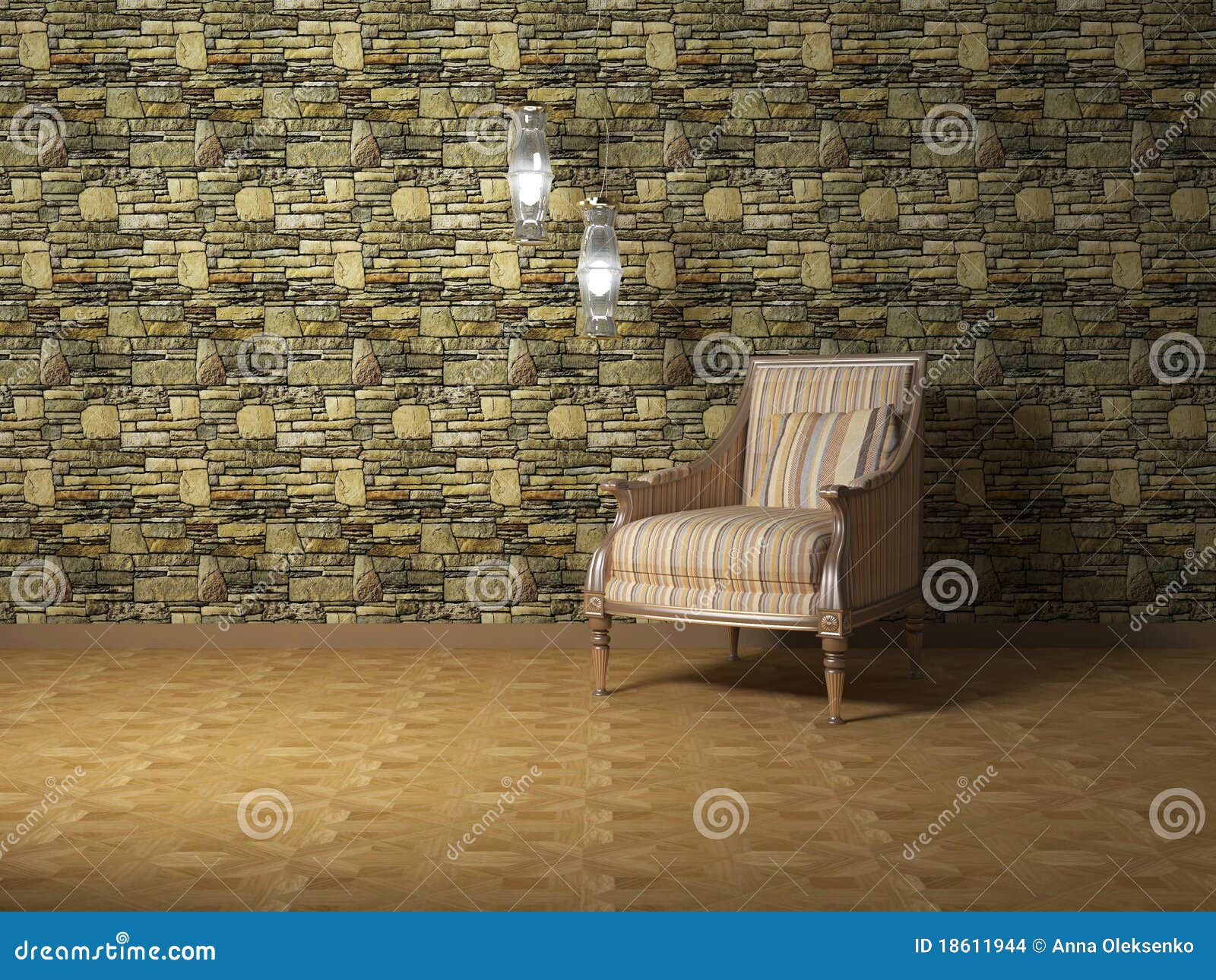 Romantic Interior Design of Modern Room Stock Illustration ...