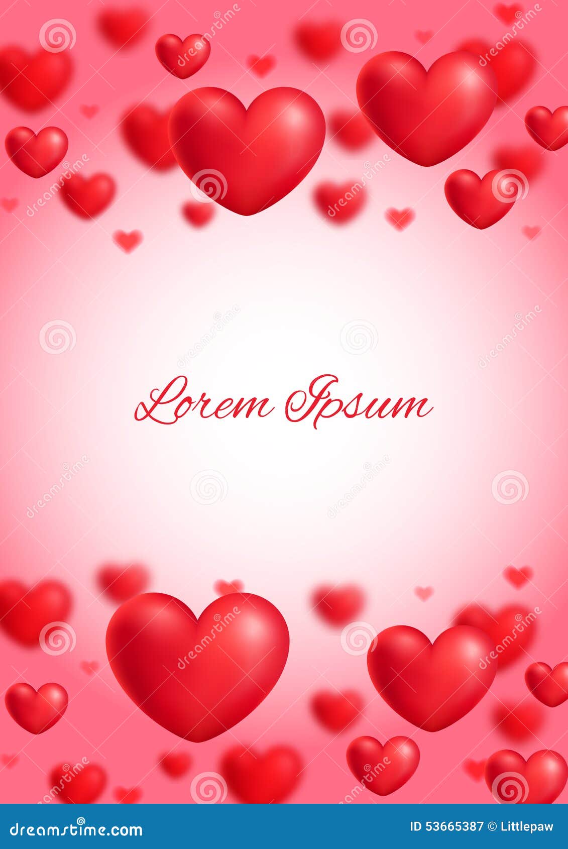 Romantic Invitation Card with Hearts Stock Vector - Illustration of ...