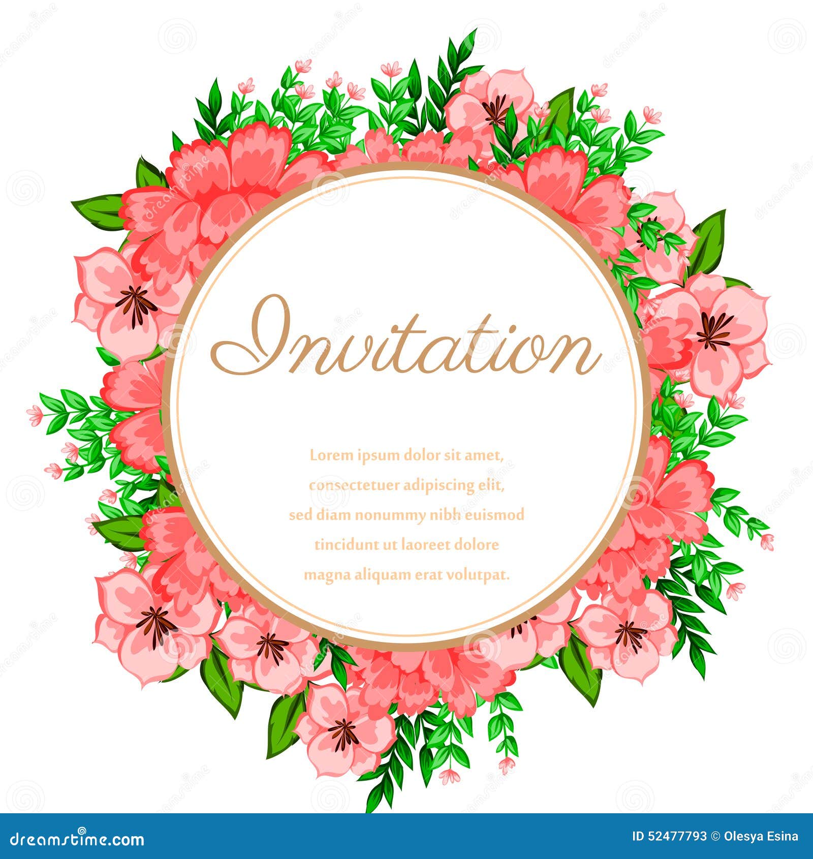 Romantic invitation stock illustration. Illustration of brochure - 52477793