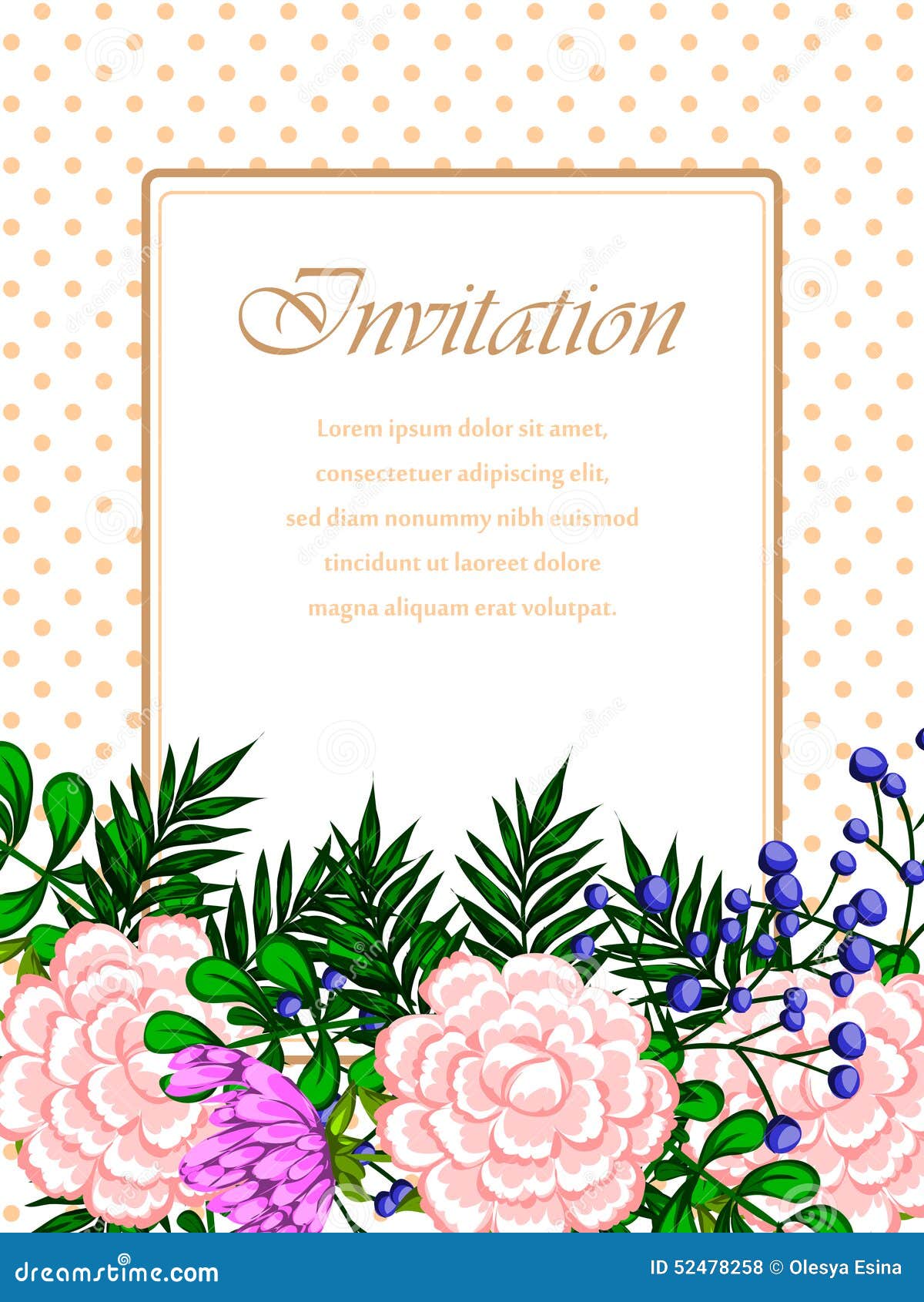 Romantic invitation stock illustration. Illustration of background ...