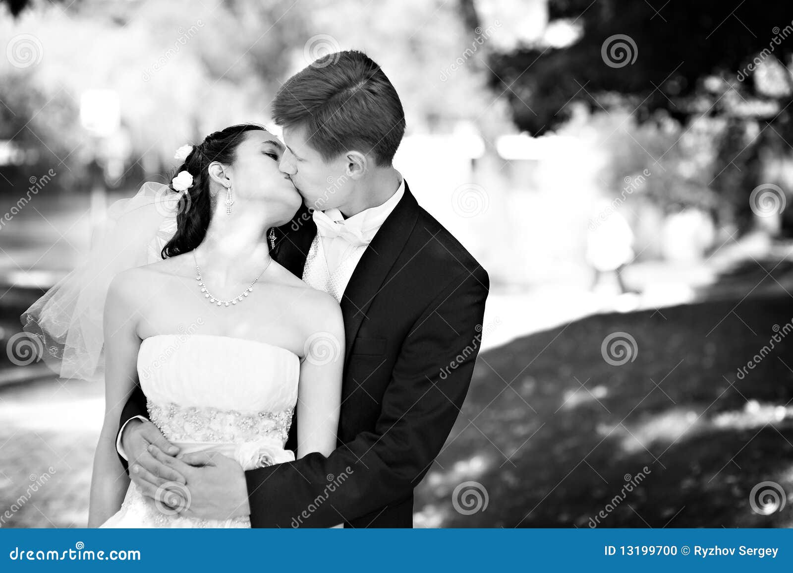 Romantic Kiss Bride and Groom Stock Photo - Image of luxury, girl: 13199700