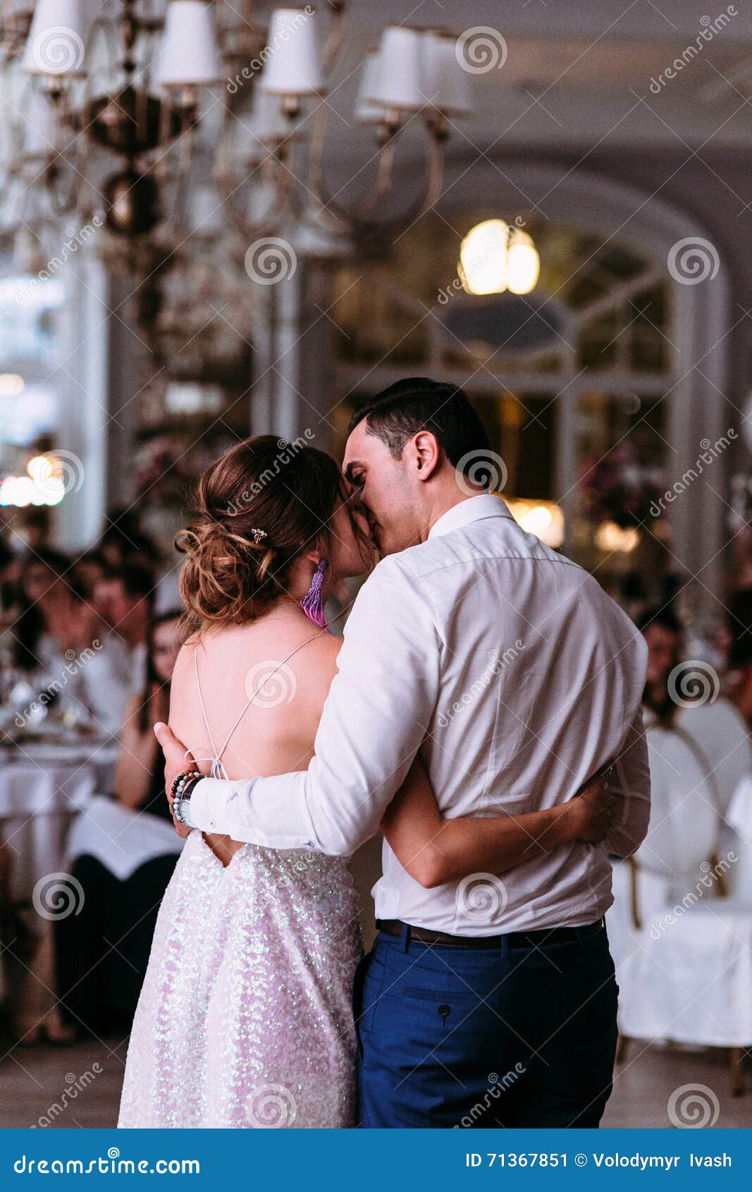 Romantic Kiss in the Luxury Restaurant Stock Image - Image of amazing ...