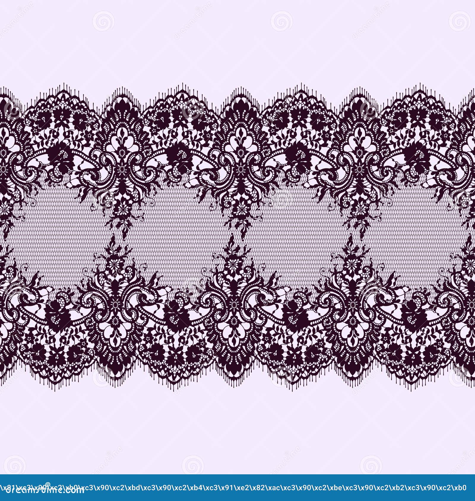 Romantic Lace Seamless Pattern Stock Vector - Illustration of border ...