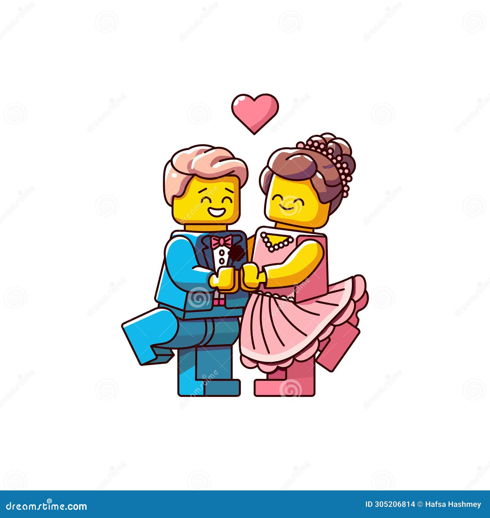 Cartoon Lego Couple in Love with a Heart Editorial Stock Image ...