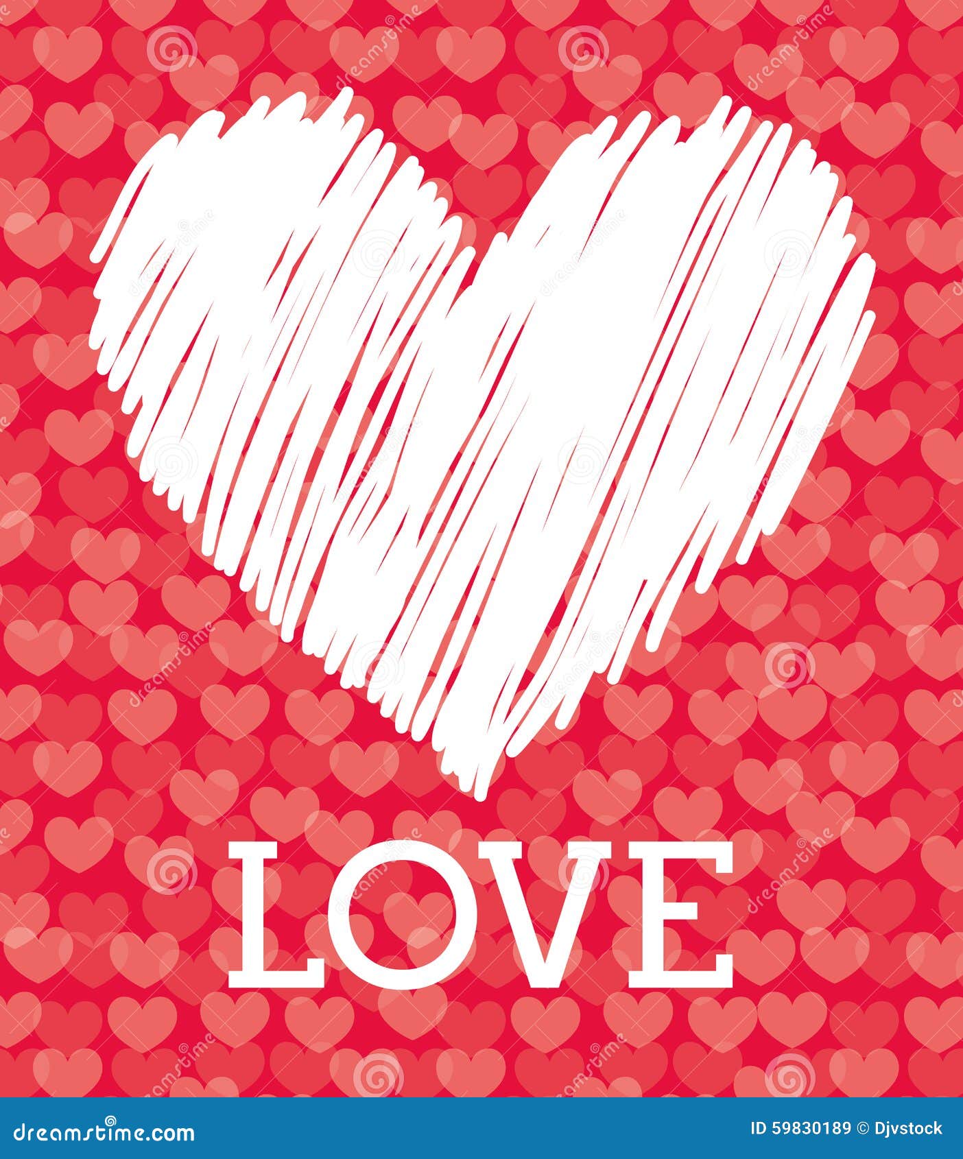 Romantic Love Design with Red Hearts Stock Vector - Illustration of ...